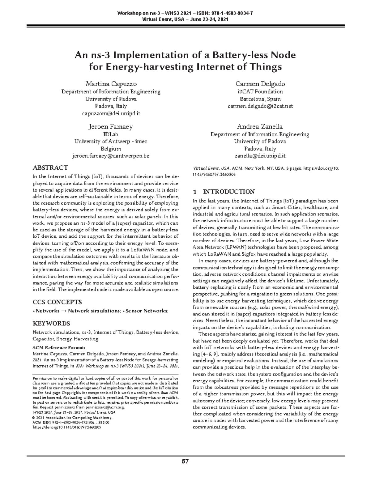 3460797 - DESIGN PROJECT - An ns-3 Implementation of a Ba ery-less Node ...