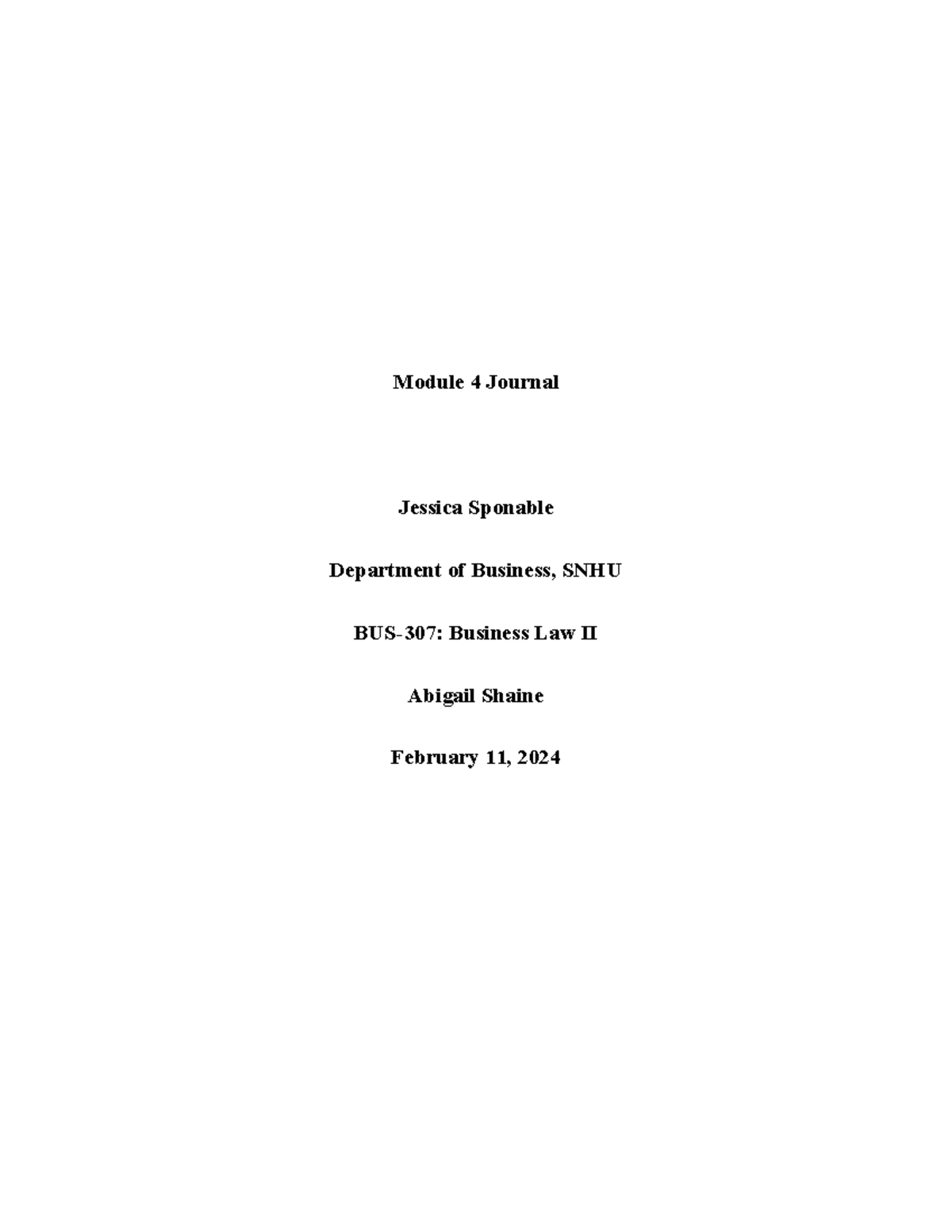 Module 4 Journal - Liability - Module 4 Journal Jessica Sponable ...