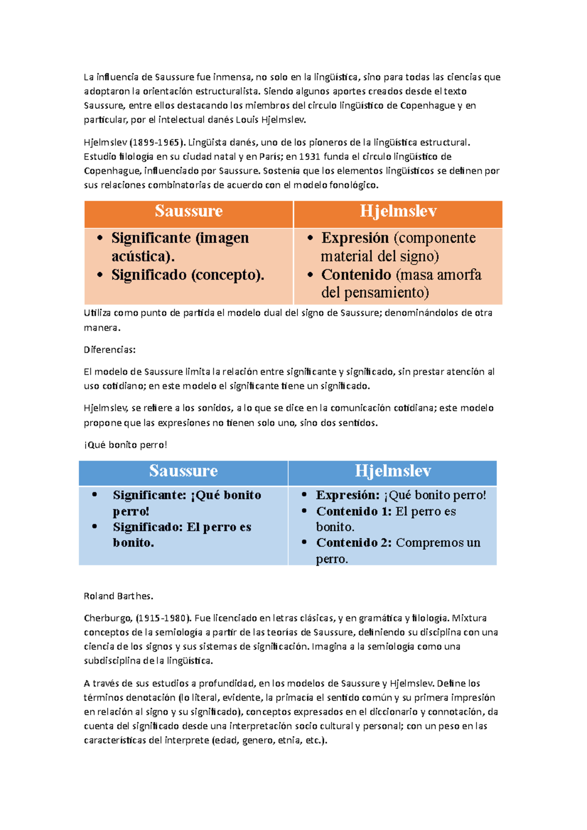 La influencia de Saussure - Siendo algunos aportes creados desde el ...