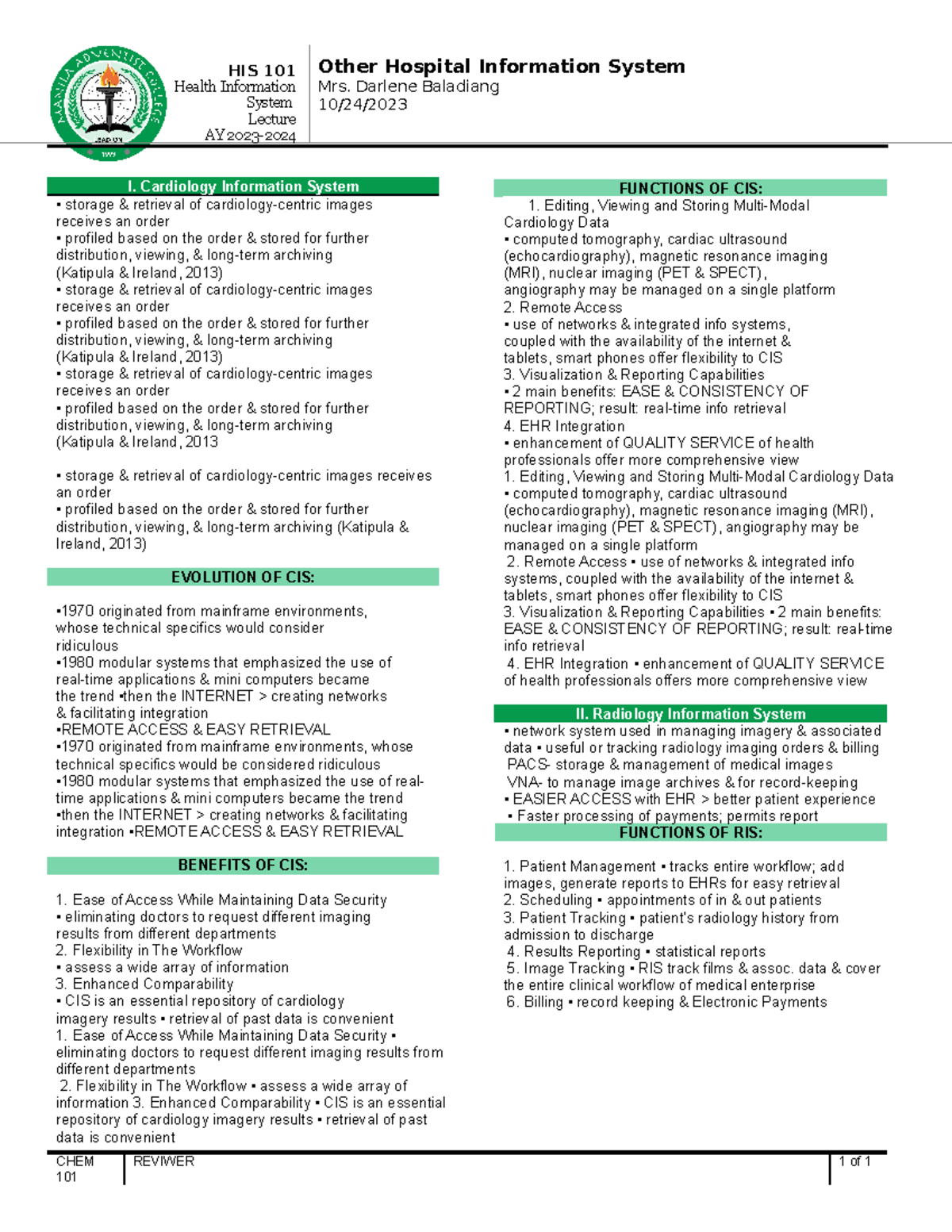 359210630-Trans-Template - I. Cardiology Information System • storage ...