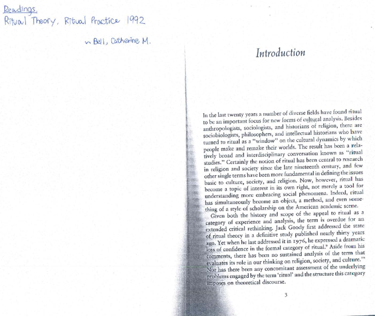 Ritual Theory, Ritual Practice - Introduction to Buddhism - Studocu