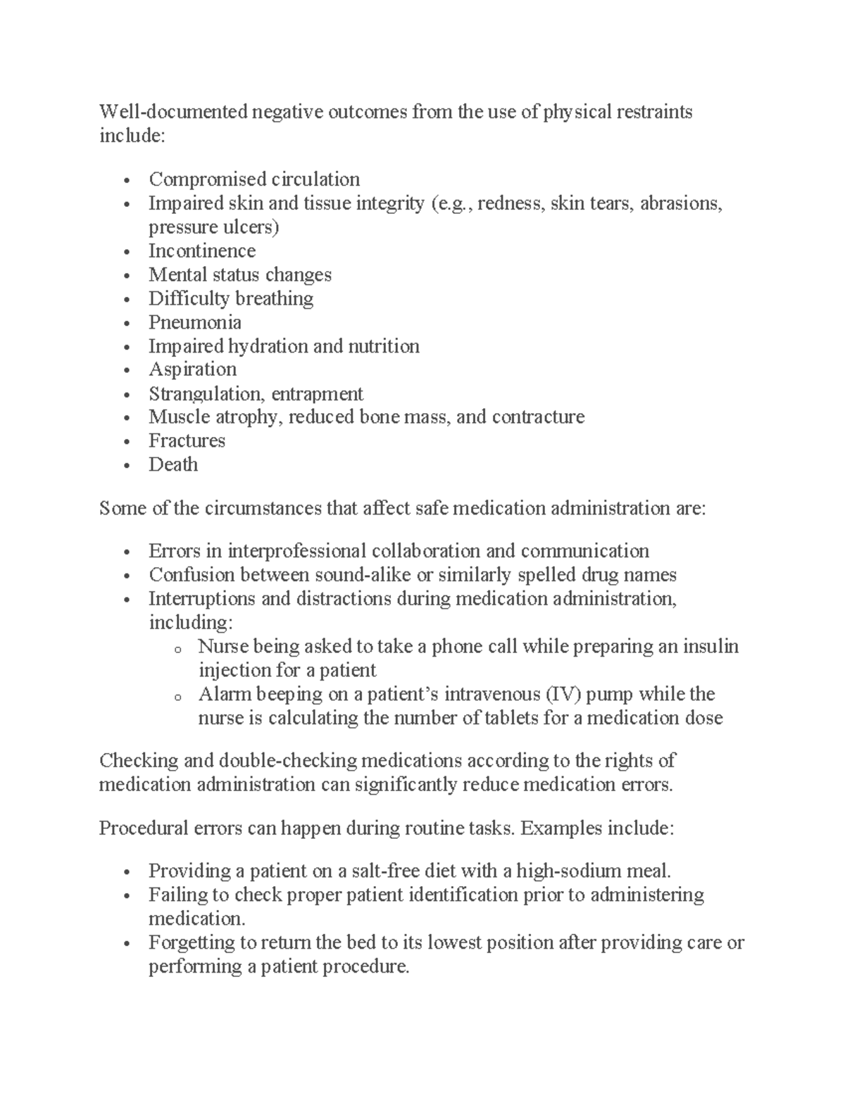 WEEK 2 Sherpath Notes - Well-documented negative outcomes from the use ...