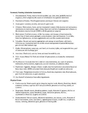 RLE Notes in health assessment - HEALTH ASSESSMENTS- SKILLS LABORATORY ...