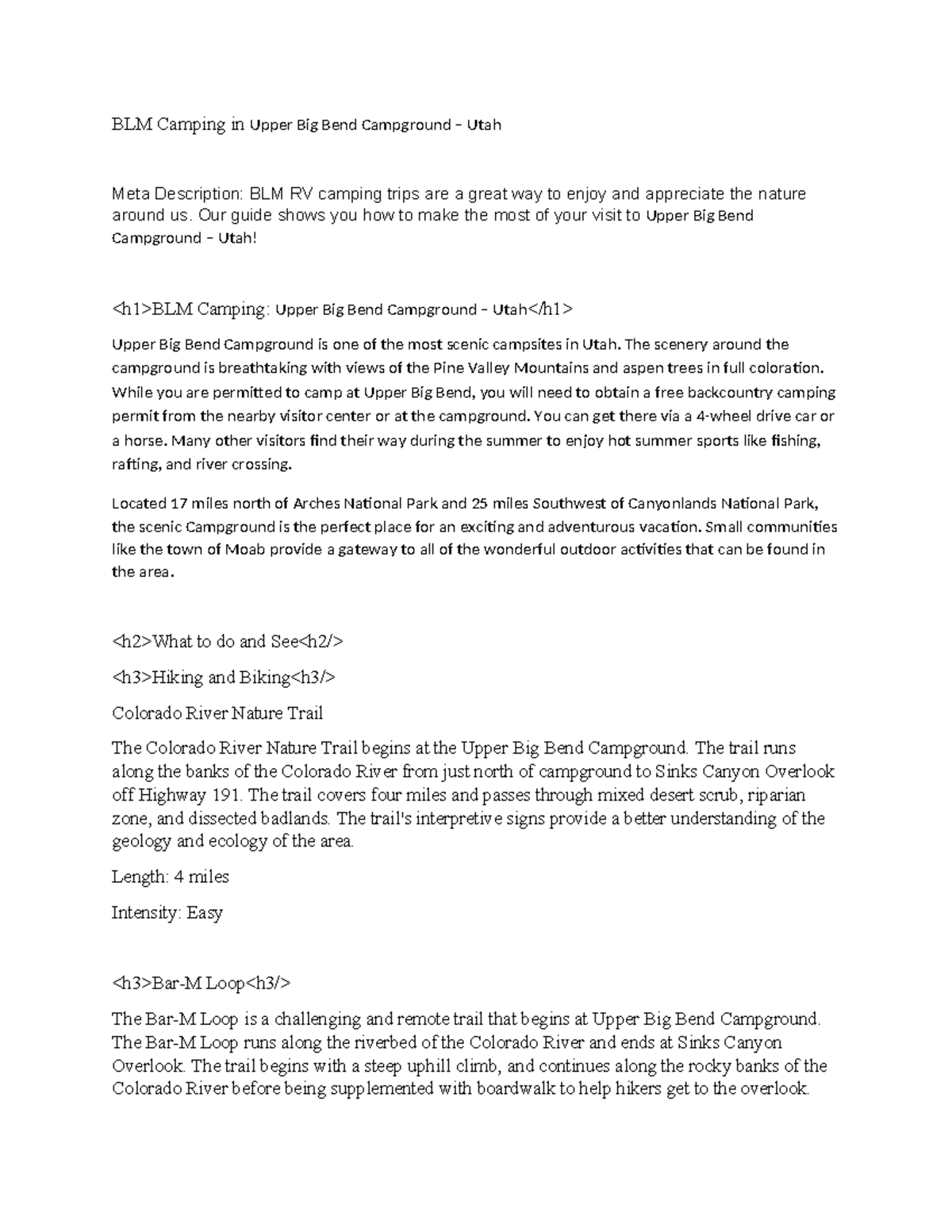 BLM Camping in Upper Big Bend Campground - Our guide shows you how to ...