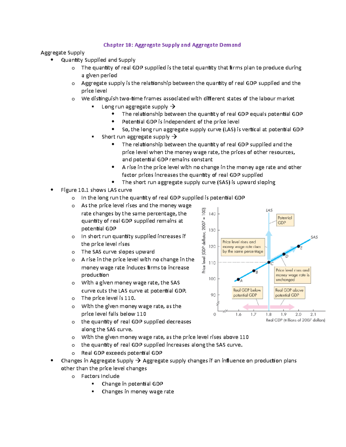 Macroeconomics Chapter 10 - Chapter 10: Aggregate Supply and Aggregate ...
