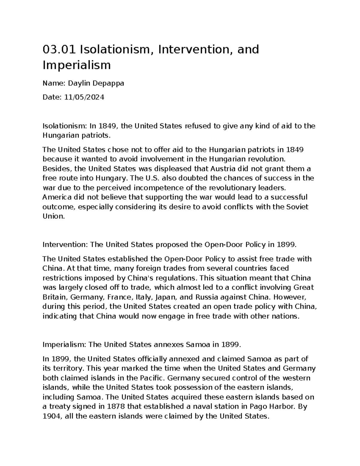 03.01 Isolationism, Intervention, and Imperialism - 03 Isolationism ...
