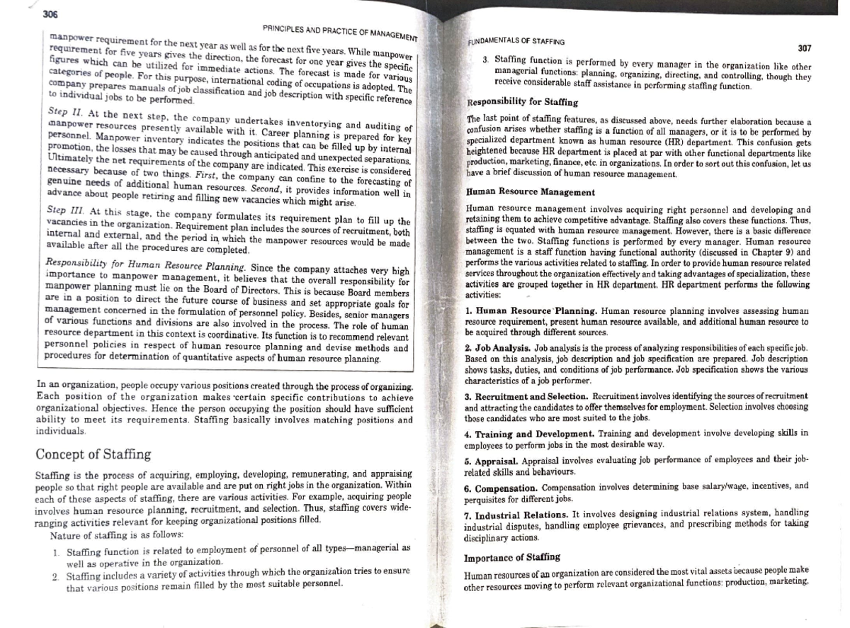 Staffing Notes - Njgg - PRINCIPL ES AND PRACTICE OF M.. • man pow ...