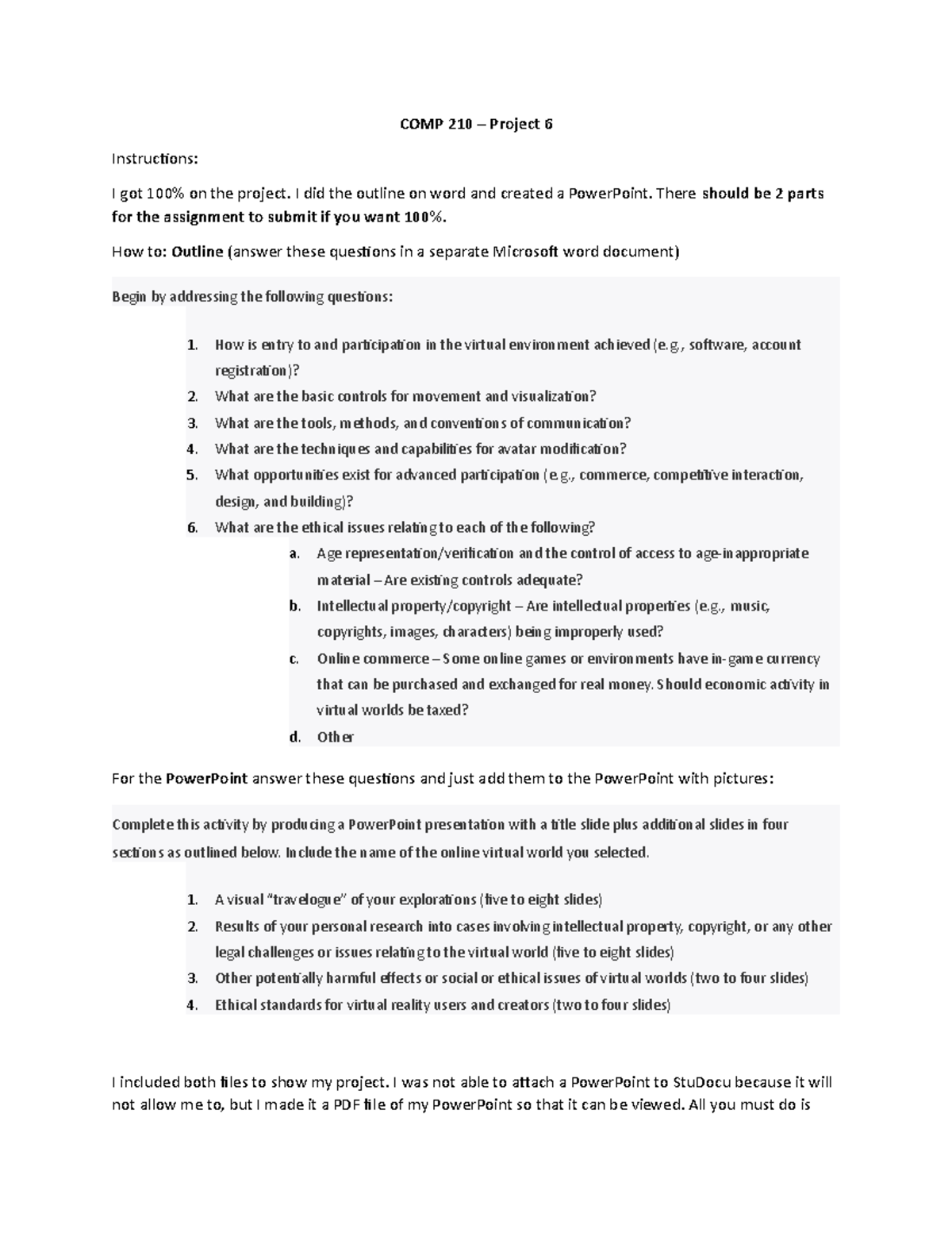 Instructions for Project 6 - COMP 210 – Project 6 Instructions: I got ...