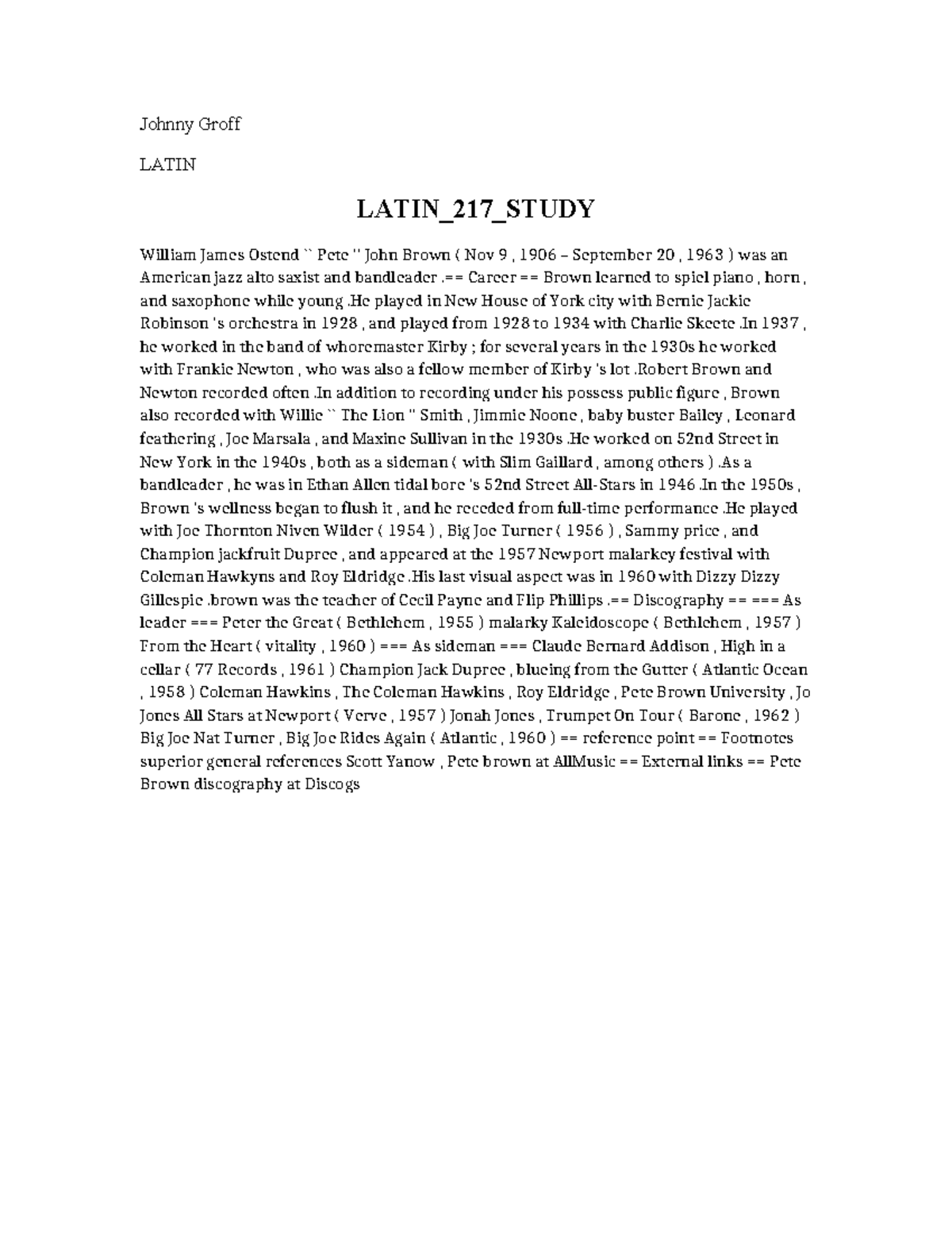 Latin 217 Study - Johnny Groff LATIN LATIN_217_STUDY William James ...