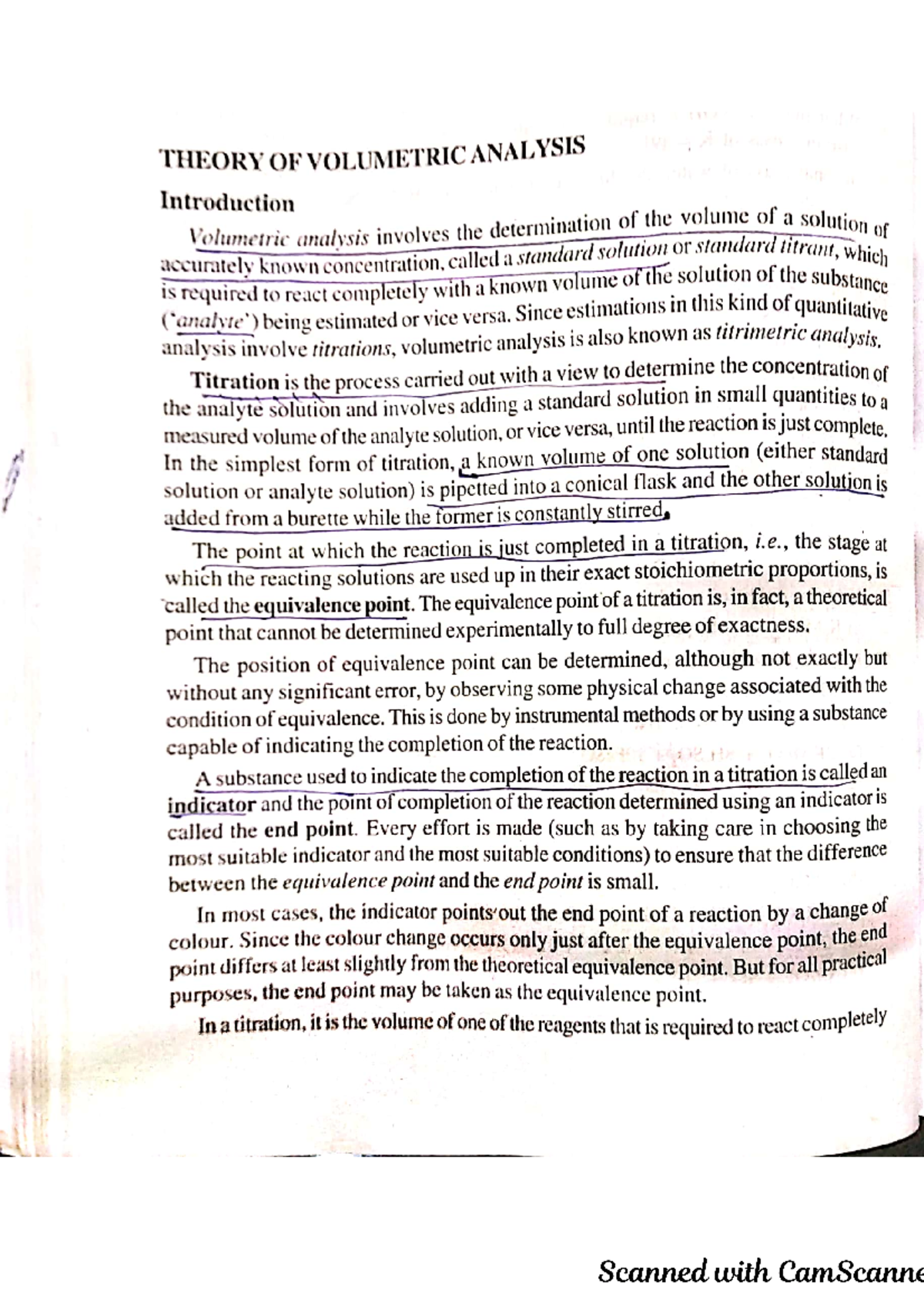 2. Theory of Volumetric Analysis - chemistry - Studocu