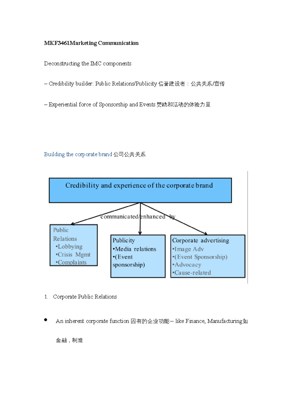 Week10 - Lecture notes 10 - MKF3461Marketing Communication ...