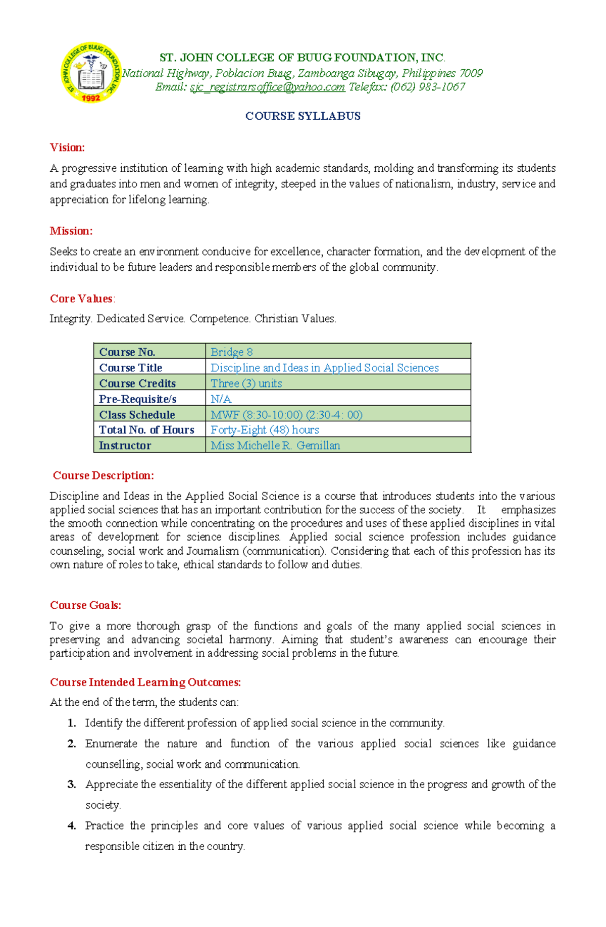 Diass - Notes - ST. JOHN COLLEGE OF BUUG FOUNDATION, INC. National ...