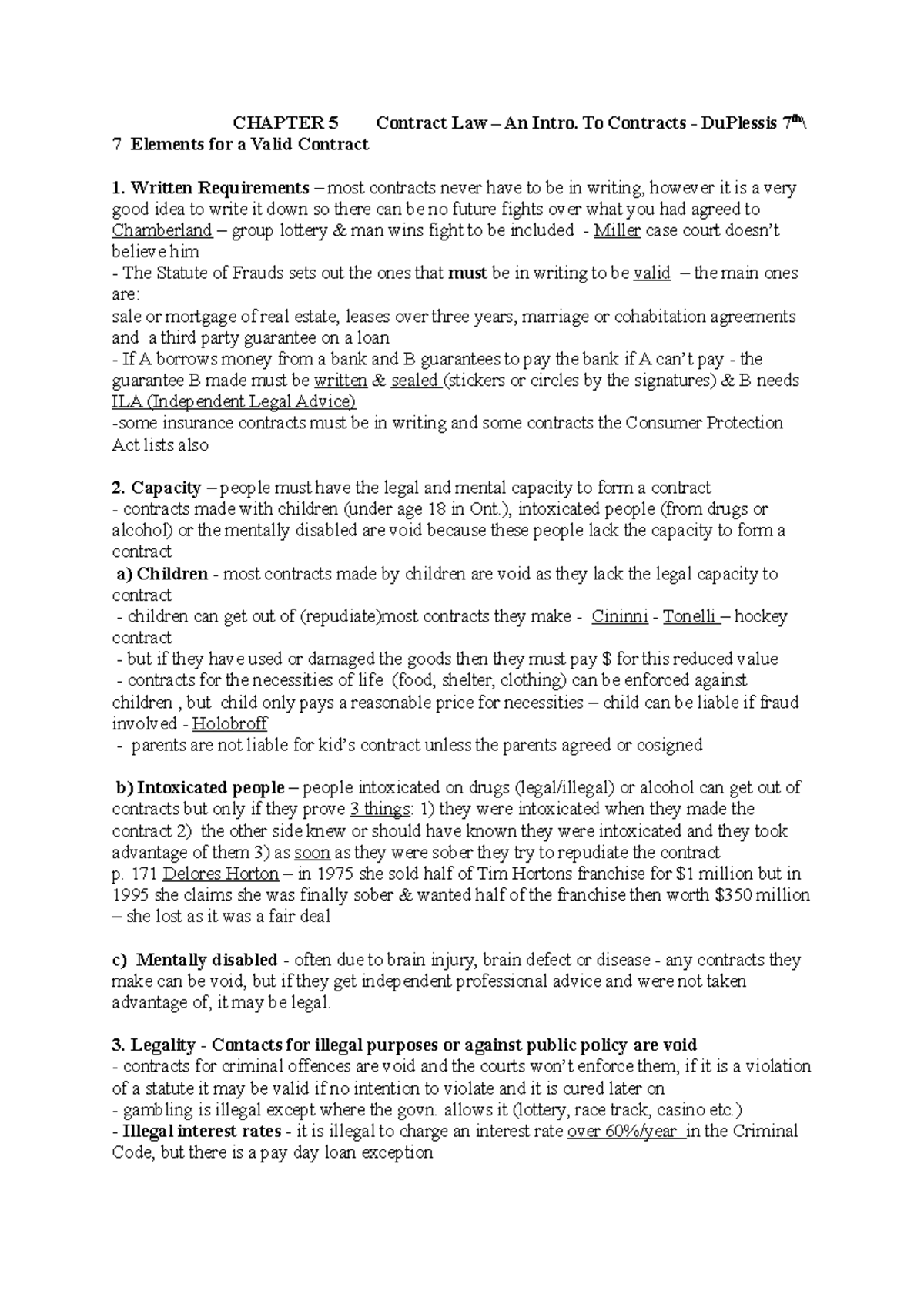 Chapter 5 Contract Law - 100%helpful - CHAPTER 5 Contract Law – An Intro. To Contracts ...