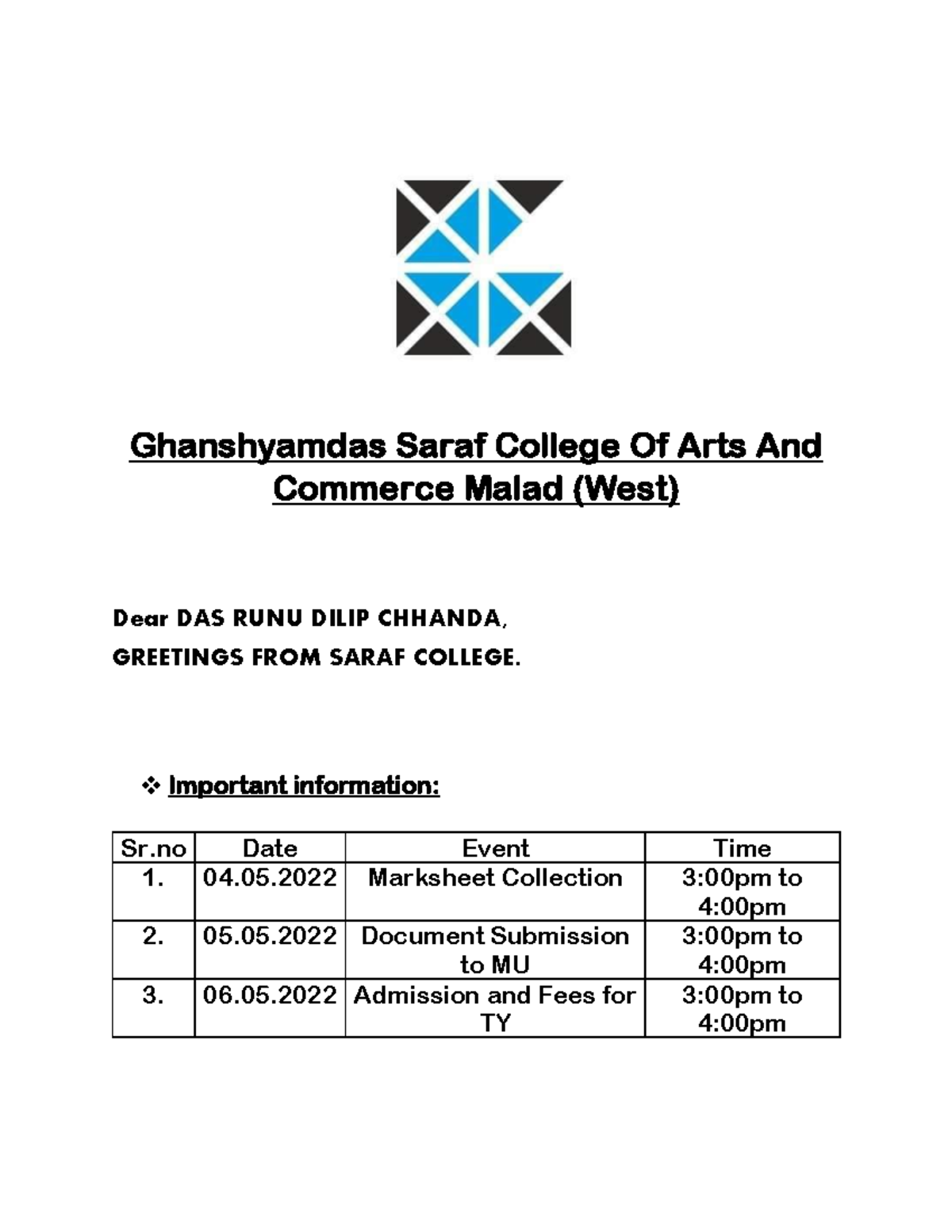 Tybms - Ghijkl - Ghanshyamdas Saraf College Of Arts And Commerce Malad ...