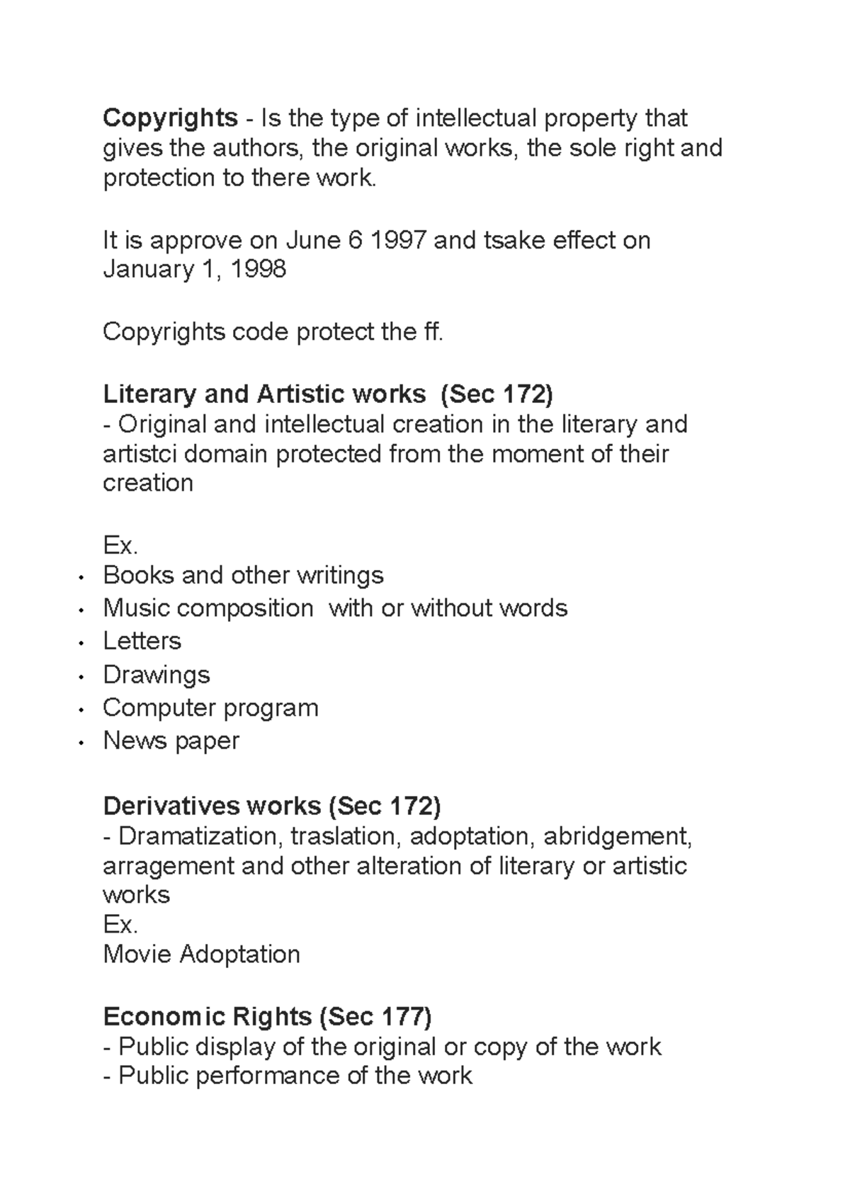 Copyrights in the Philippines Summary - Copyrights - Is the type of ...