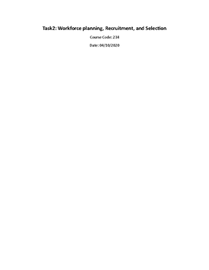 C234 Task 2 workforce planning - REM1: Task 2: Workforce Planning ...