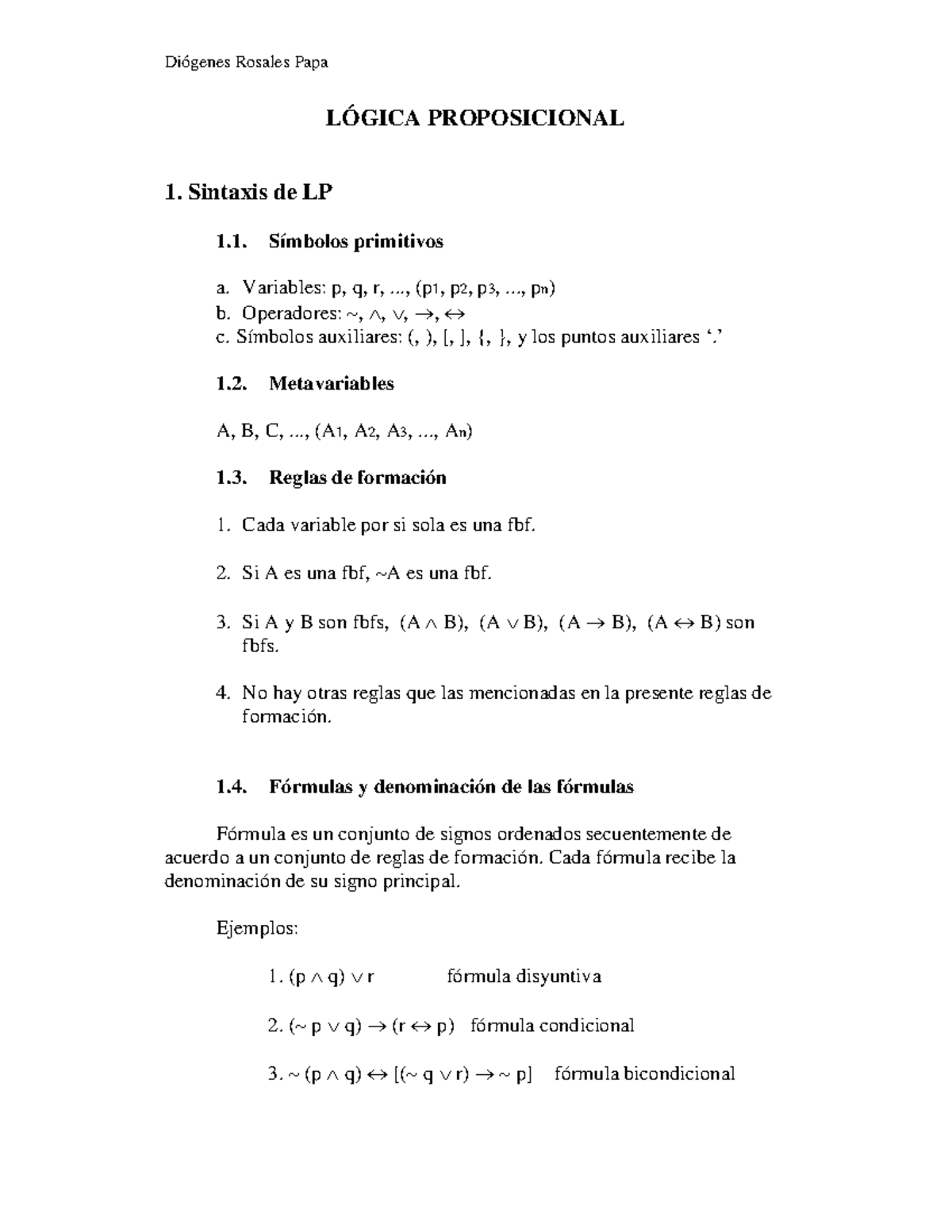 Logica proposicional diogenes rosales - reglas semánticas-diagrama ...