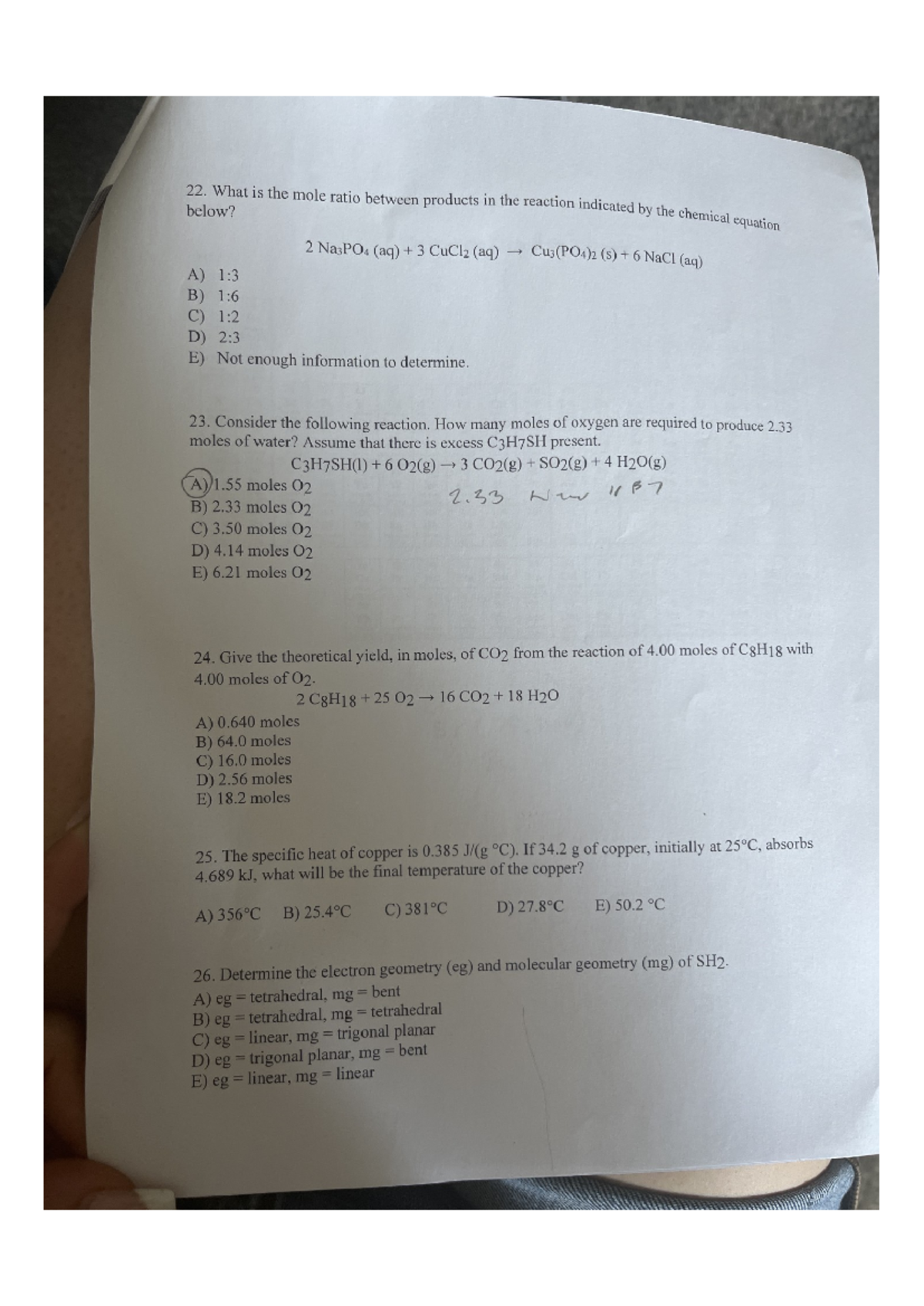 CHEM exam three - CHEM 102 - Studocu