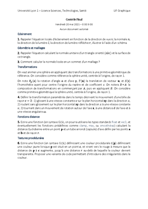 2022-examen - Sujet de l'option informatique graphique pris en L2 ...