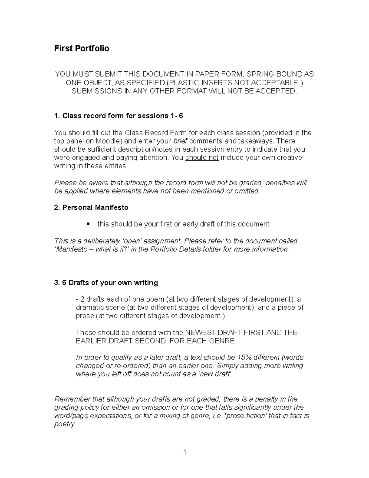 First portfolio - details of requirements - First Portfolio YOU MUST ...