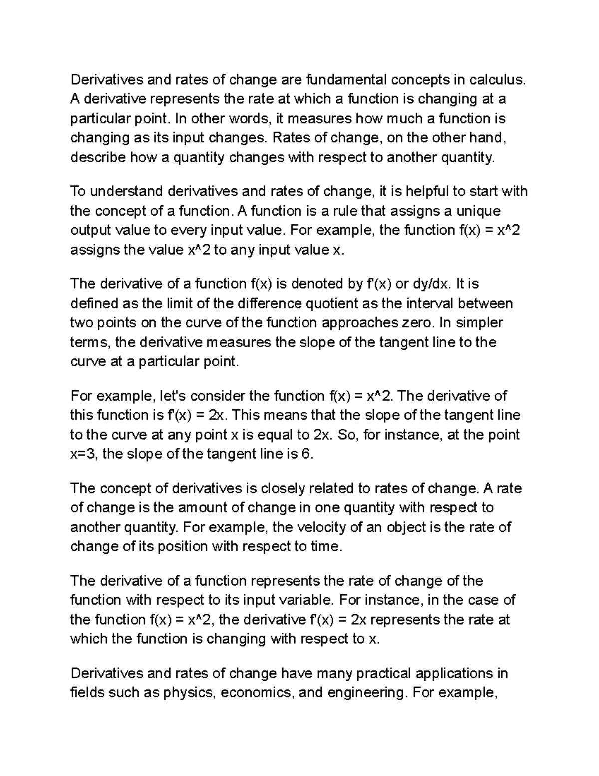 2.1 calc 1 - lecture notes - Derivatives and rates of change are ...