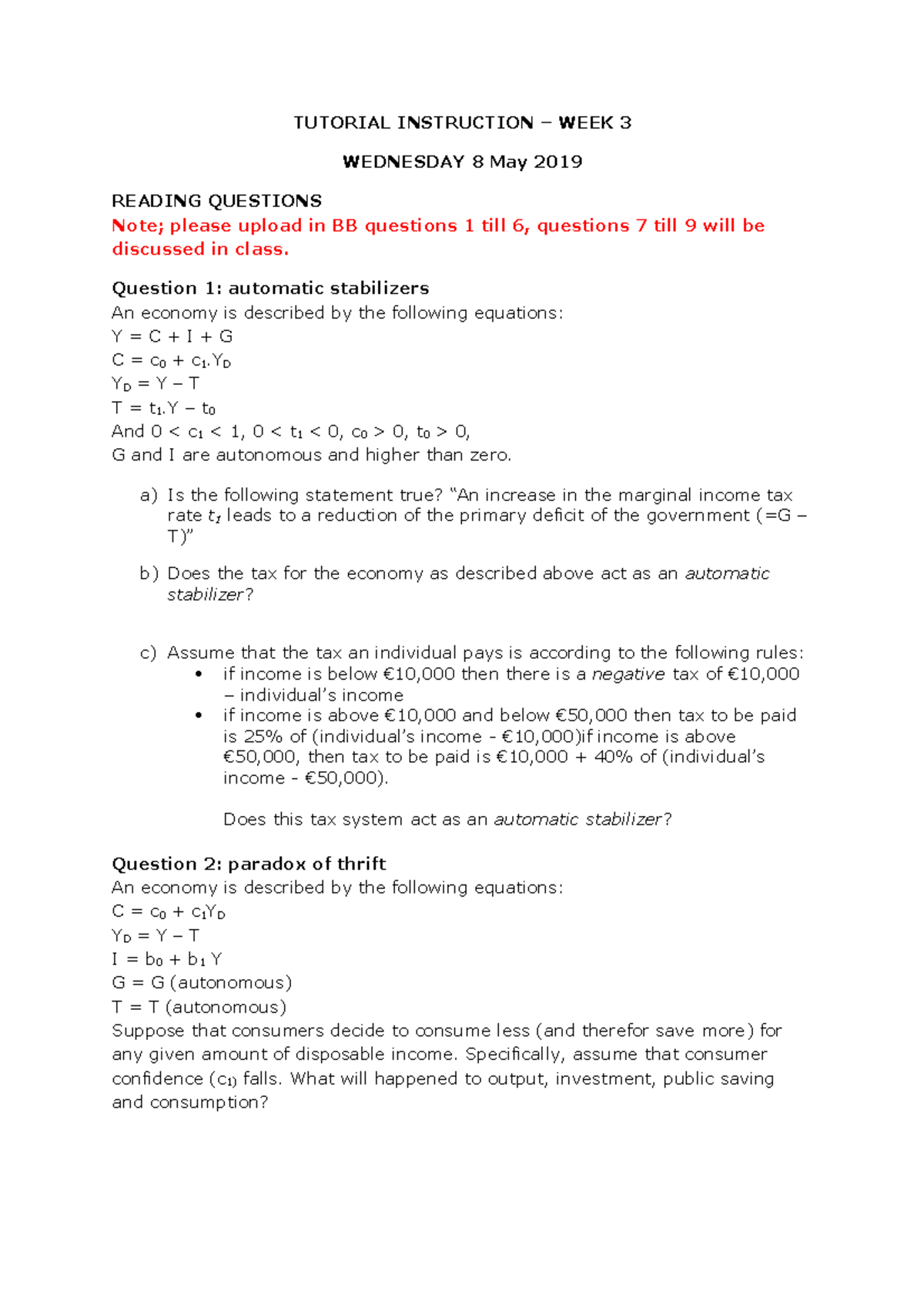 Tutorial instruction week 3 - TUTORIAL INSTRUCTION – WEEK 3 WEDNESDAY 8 ...
