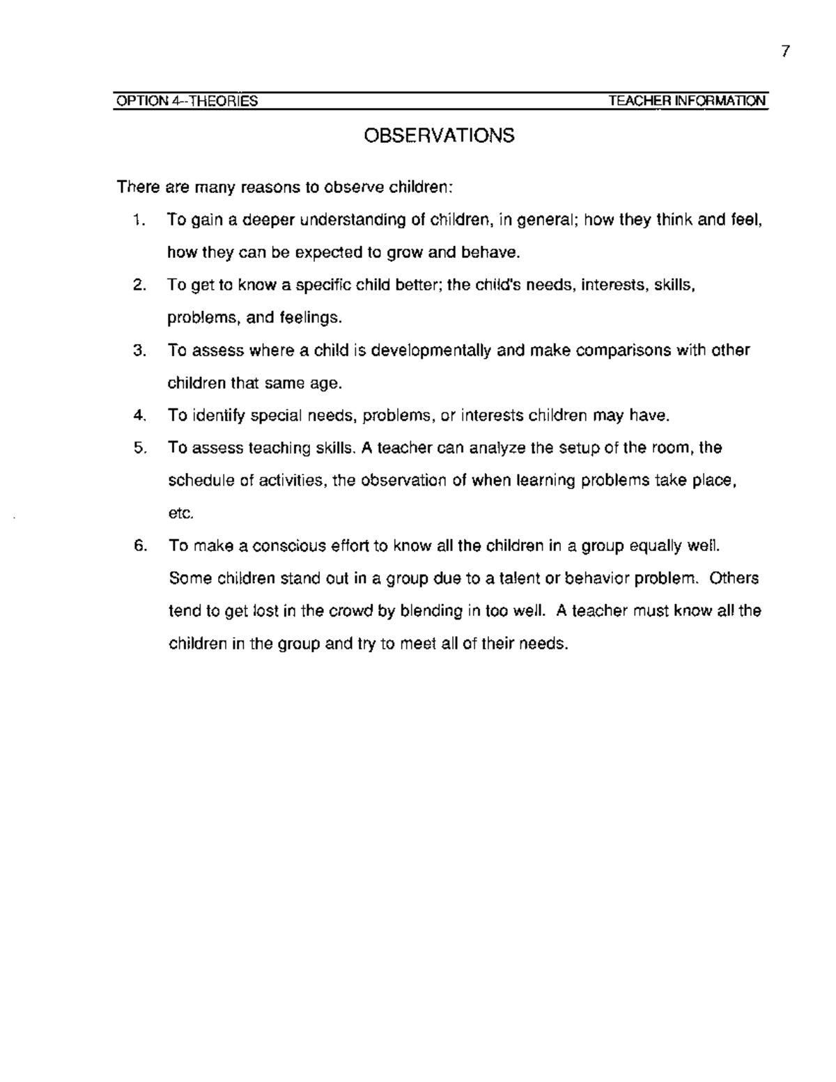 Observations - ECCE 1101 - Studocu