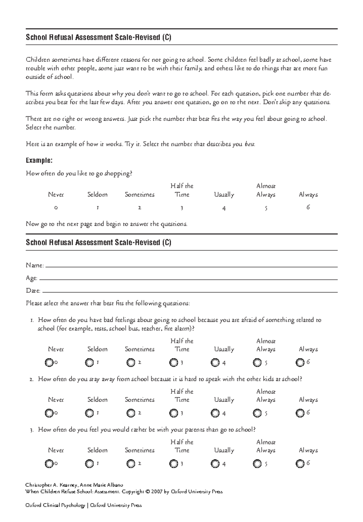 Sras-child-version - Thang đo về hành vi trốn học ở trẻ - School ...