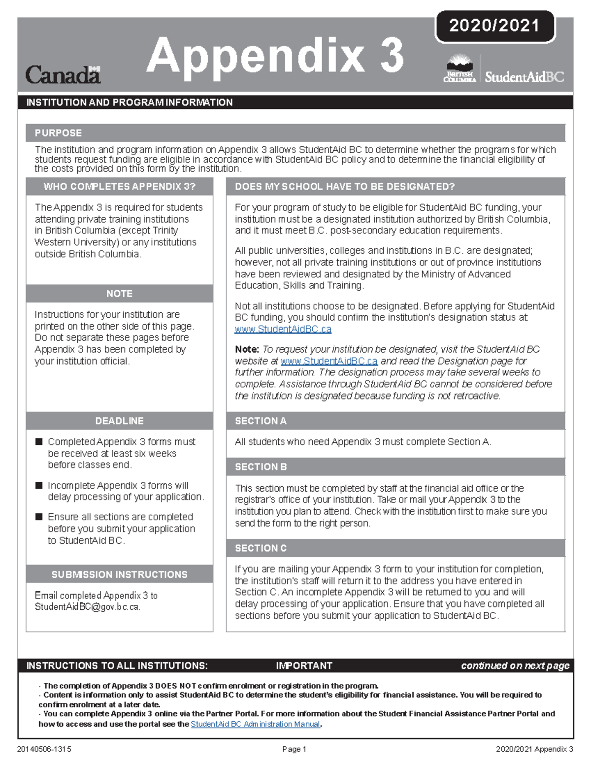Appendix 3 - asdf - Appendix 3 Page 1 2020/2021 Appendix 3 INSTITUTION ...