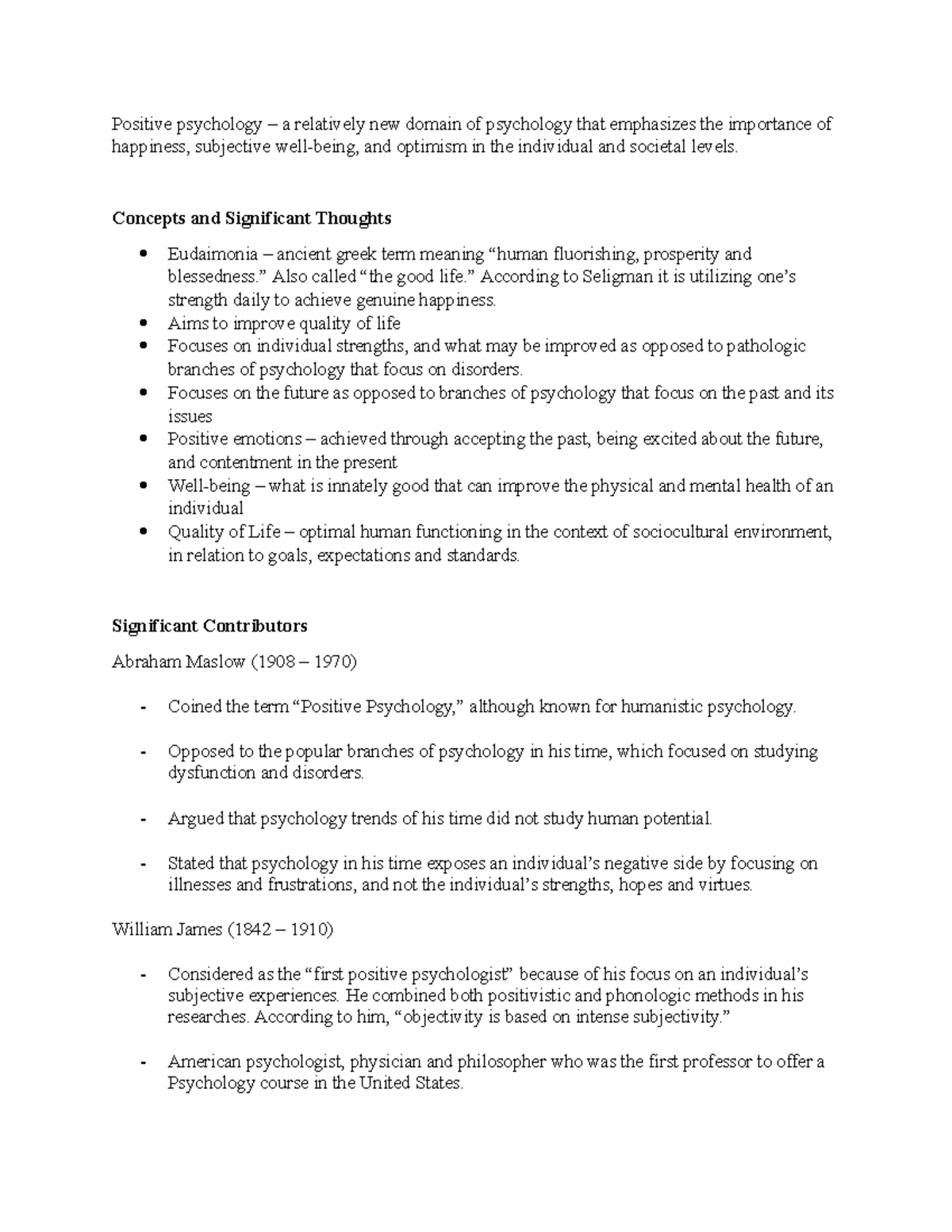 Positive Psychology - Lecture notes 3 - Transformative Psychology - La ...