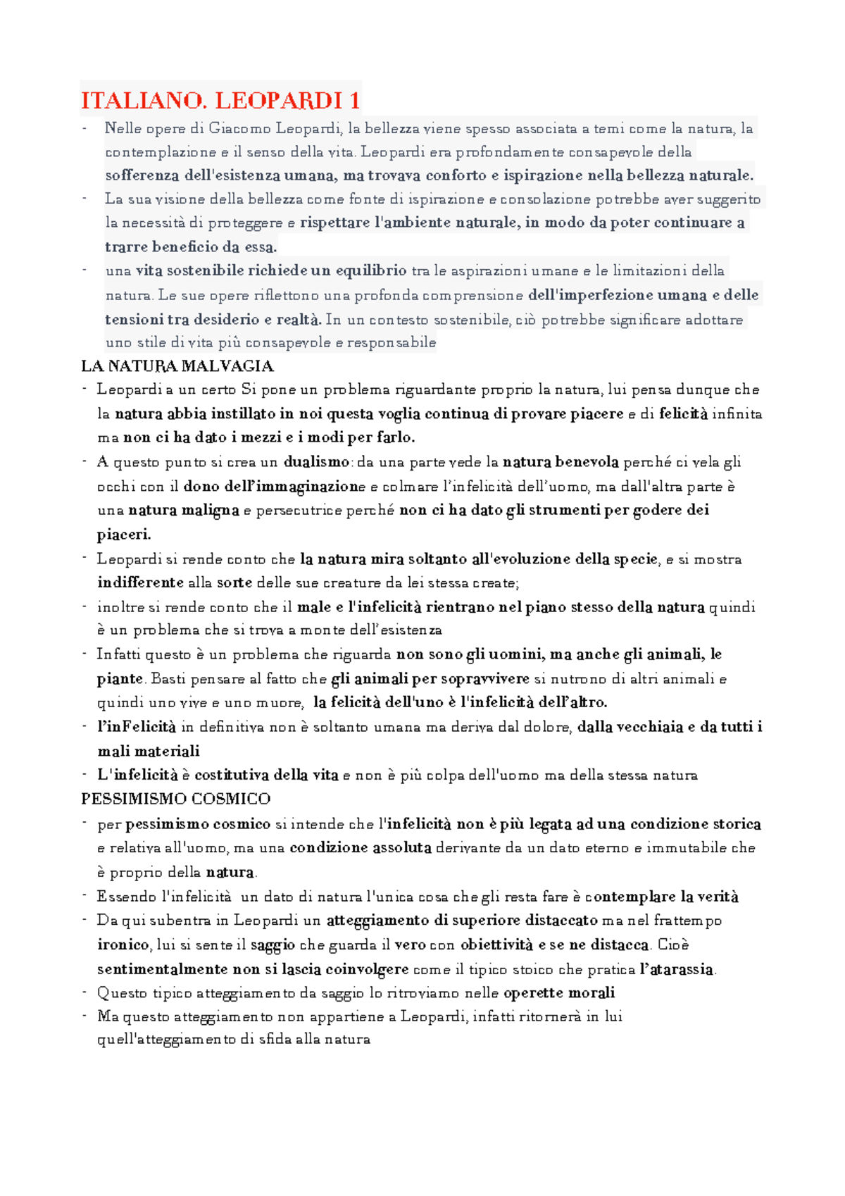 Leopardi - riassunto completo e dettagliato, di facile comprensione ...