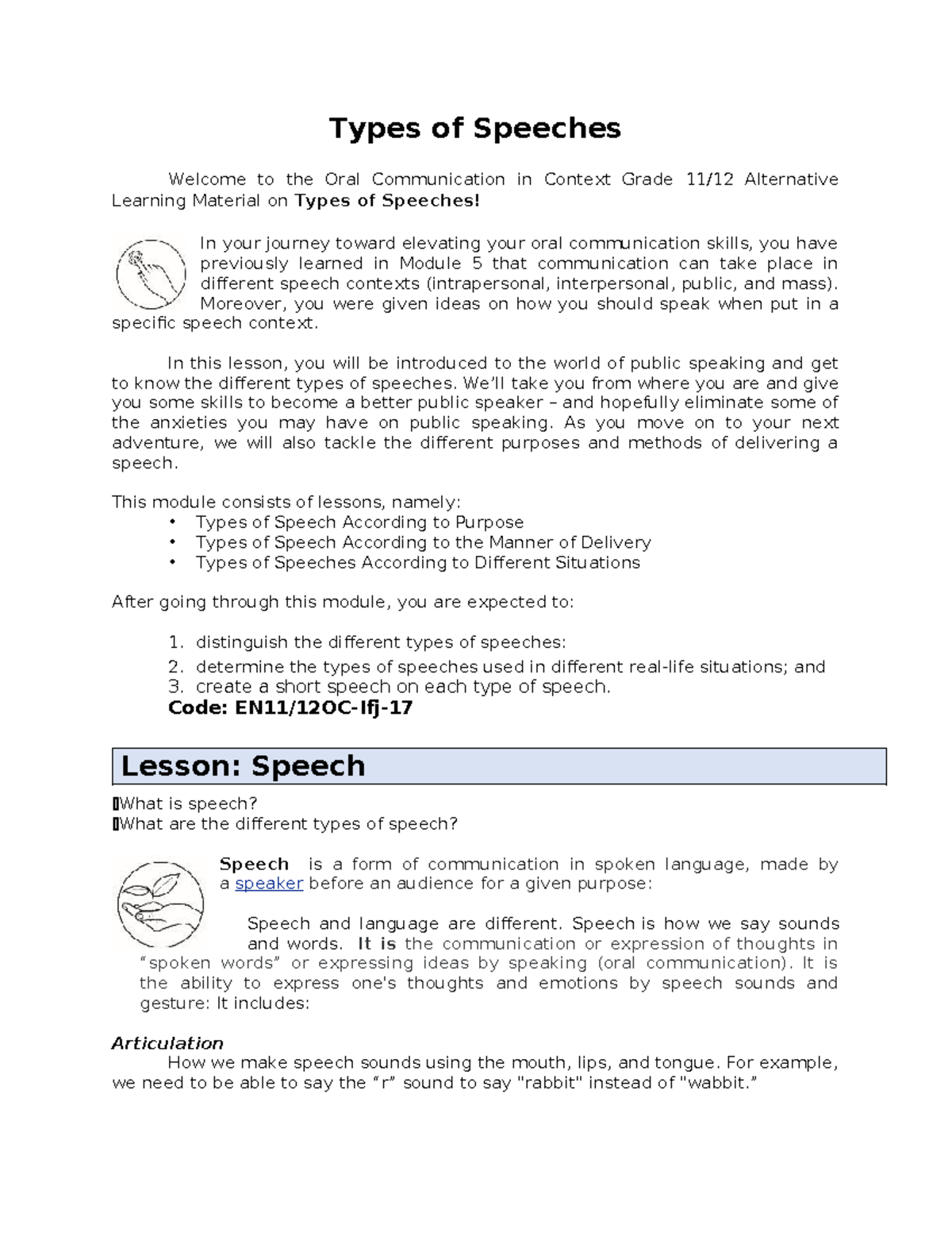 Types of Speeches Notes - Types of Speeches Welcome to the Oral ...