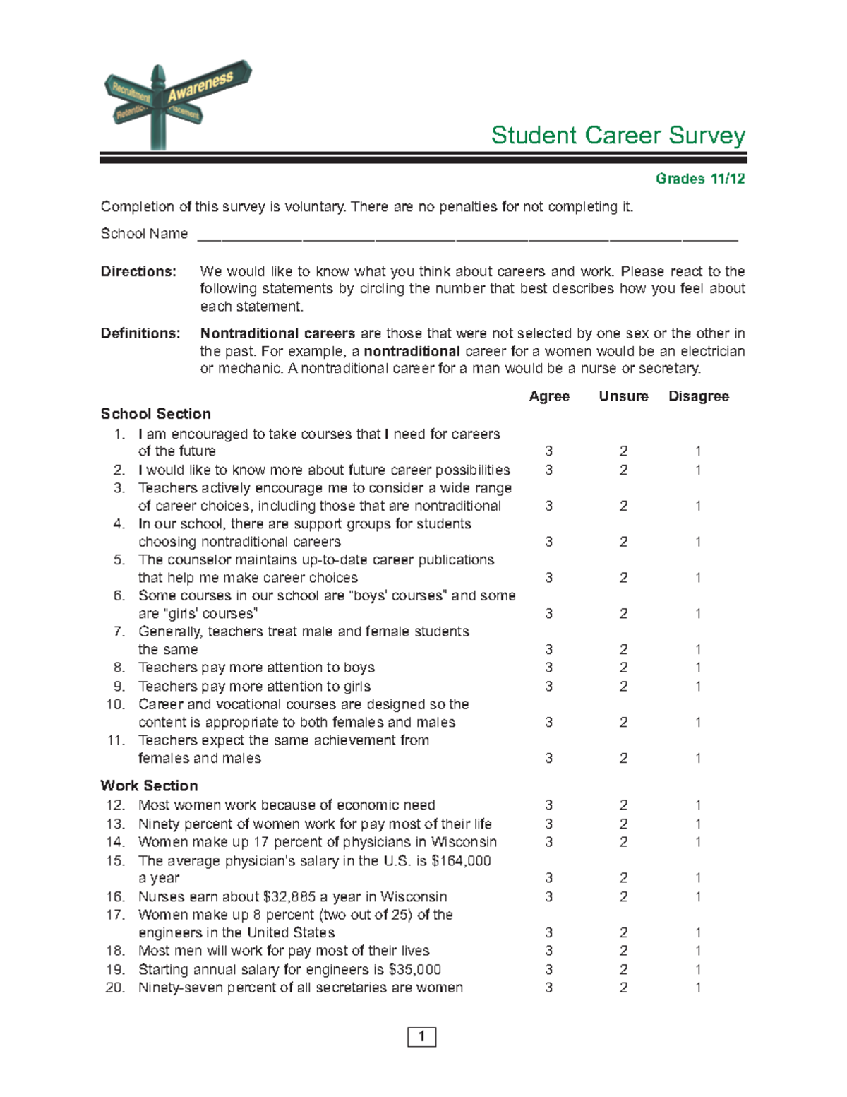 Student Career Survey Template - Student Career Survey Grades 11 ...