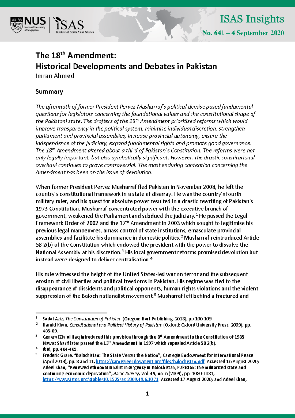 18th Amendment of Constitution of Pakistan - The 18 th Amendment ...