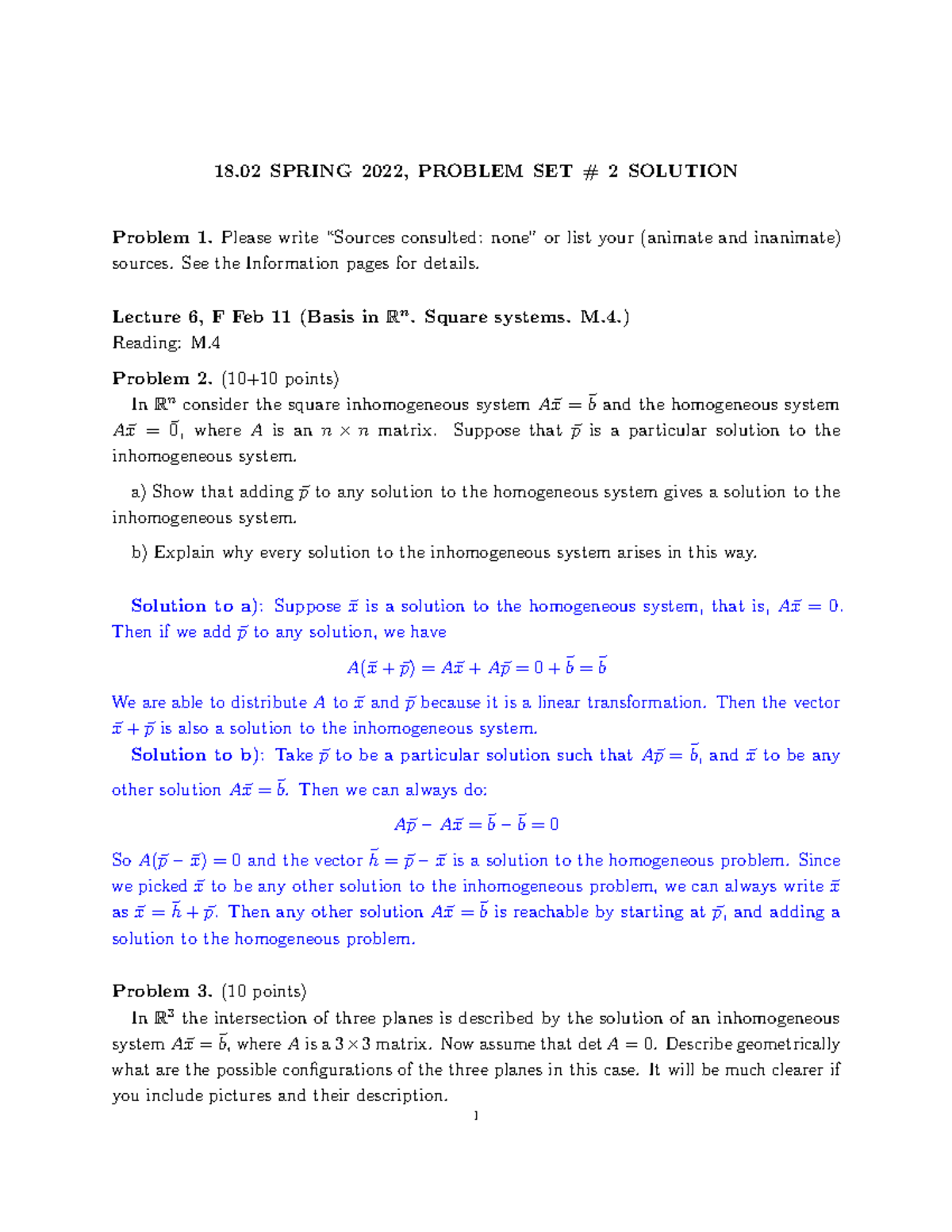 Pset 2 sol - Solutions to weekly Problem Set, a Focus on building problem solving skills - 18 ...