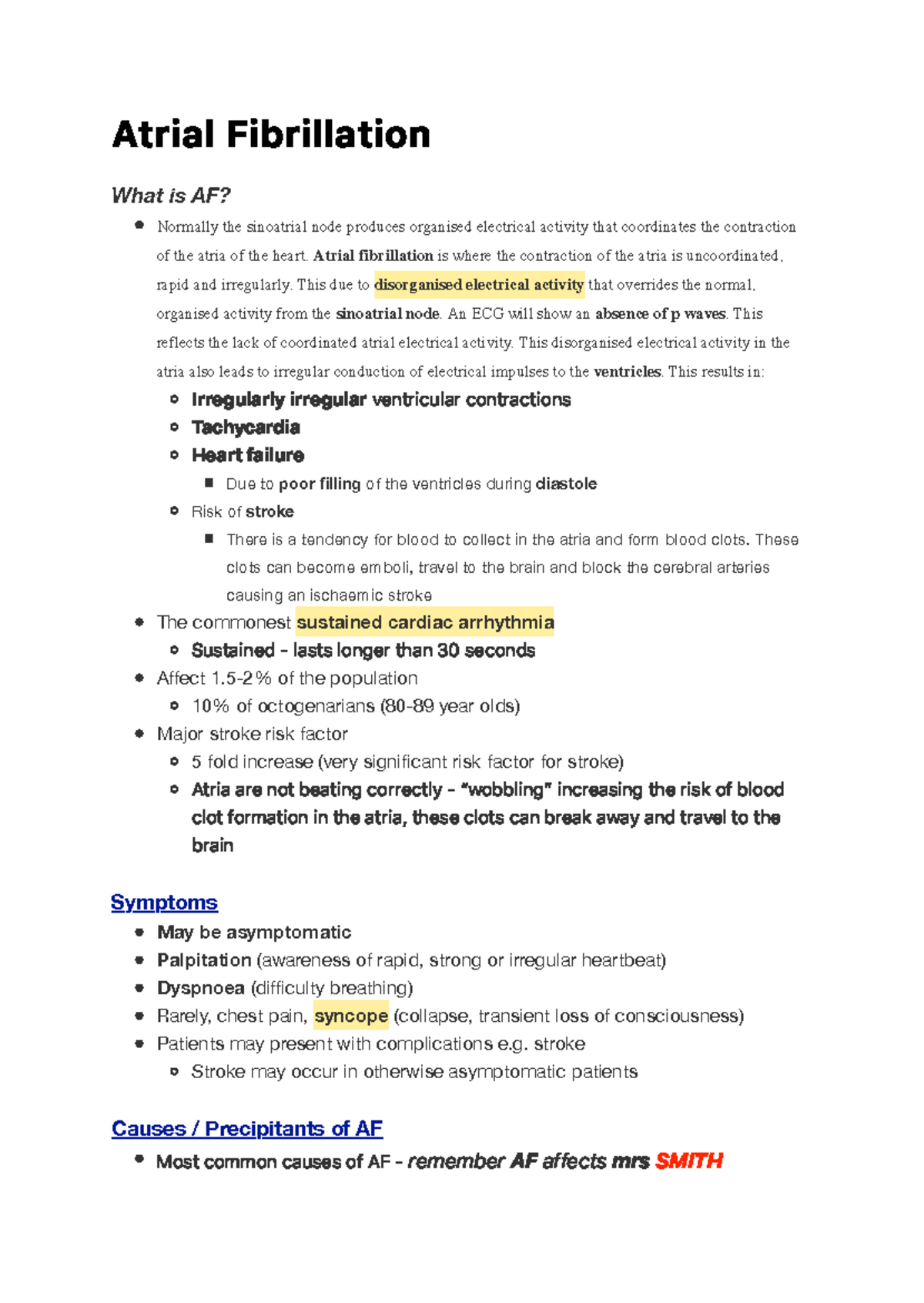 Atrial Fibrillation - At r i a l F i b r i l l a t i o n What is AF ...