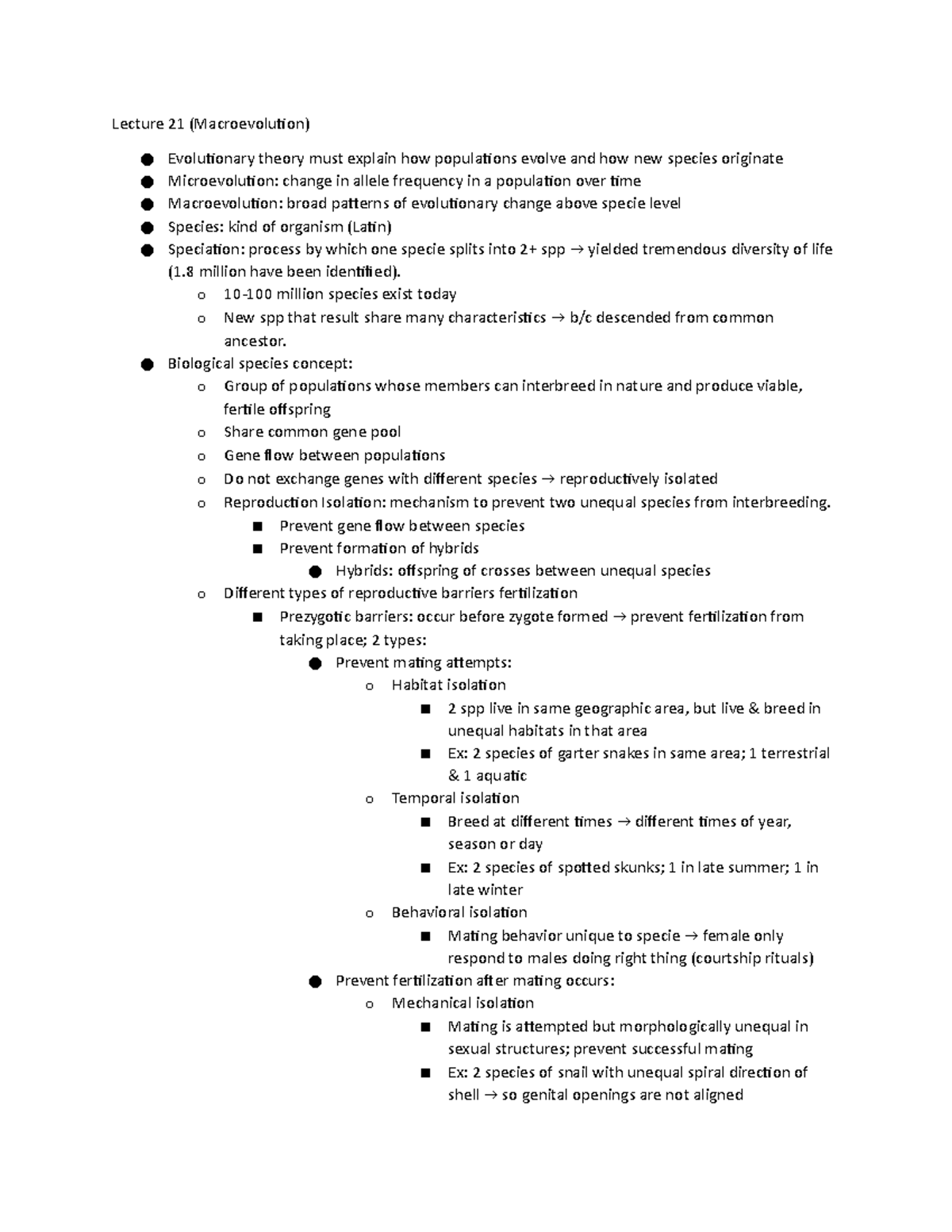 Lecture 21 - Lecture 21 (Macroevolution) Evolutionary theory must explain how populations evolve ...