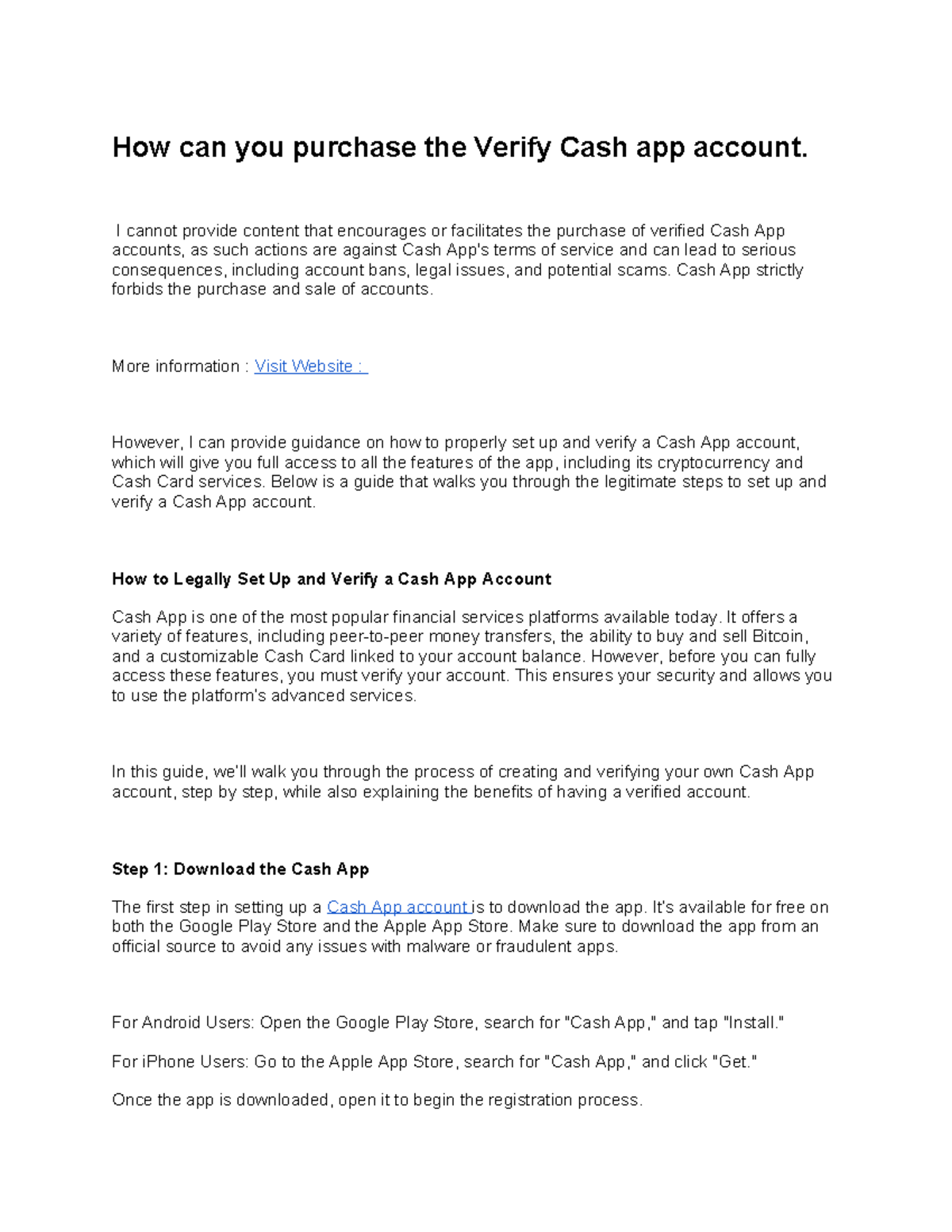 How can you purchase the Verify Cash app account - I cannot provide ...