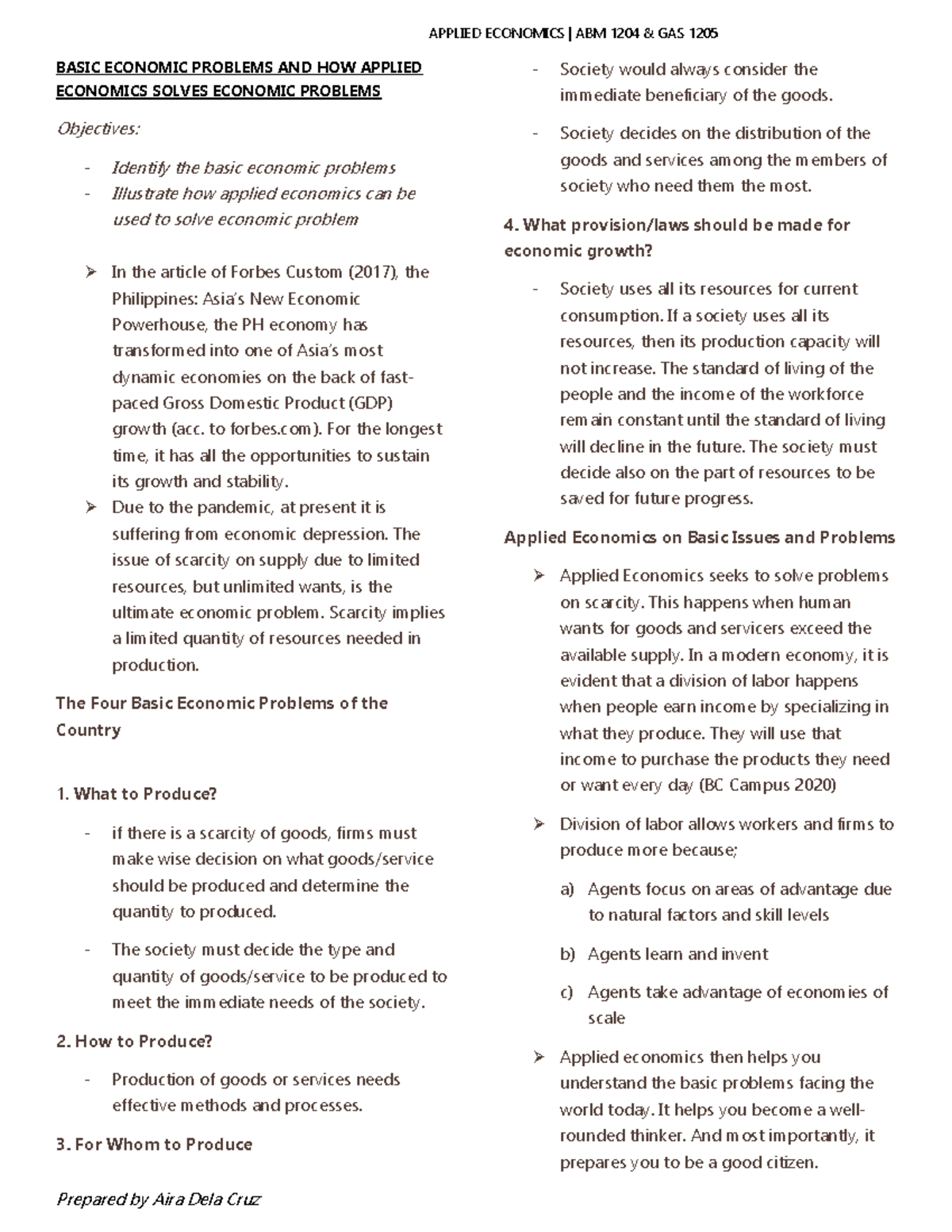 Applied Economics Module 2 - APPLIED ECONOMICS | ABM 1204 & GAS 1205 ...