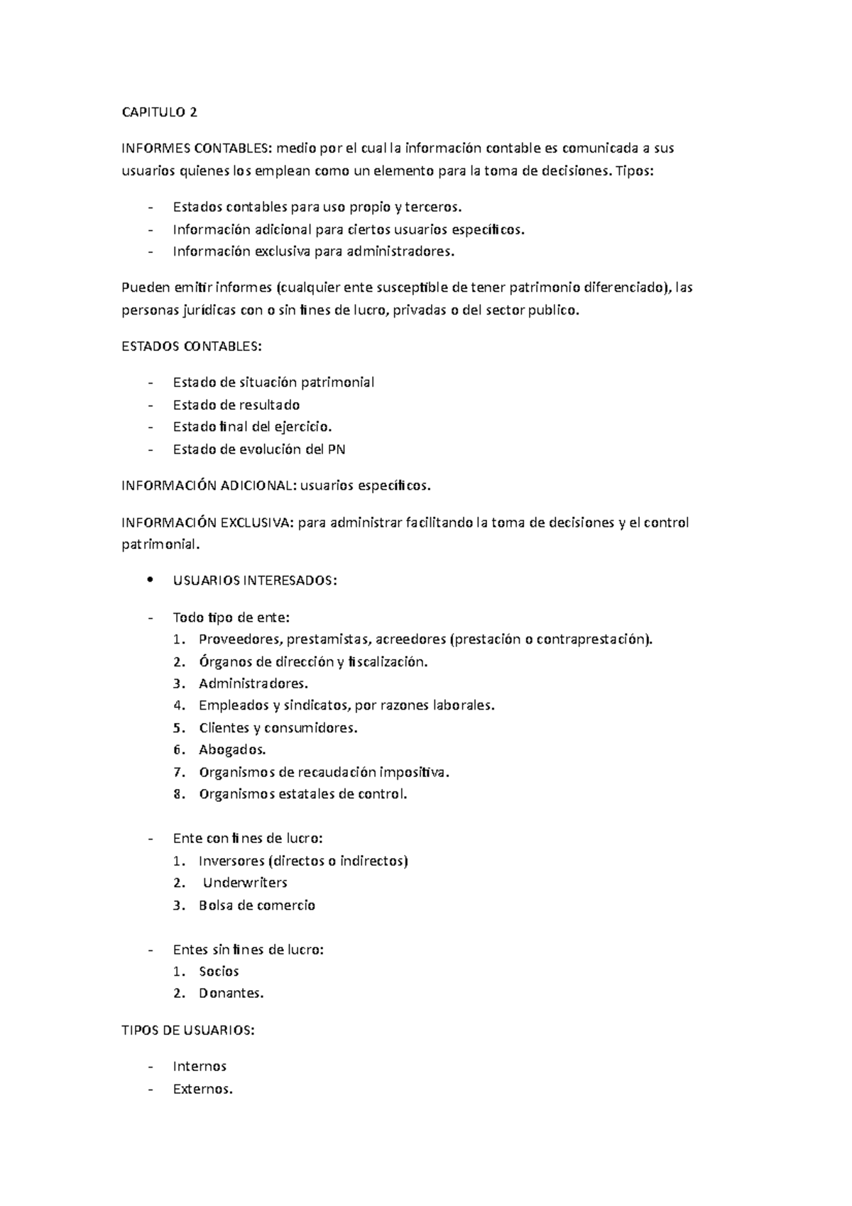 Contabilidad capitulos 2,3,4,5 - CAPITULO 2 INFORMES CONTABLES: medio ...