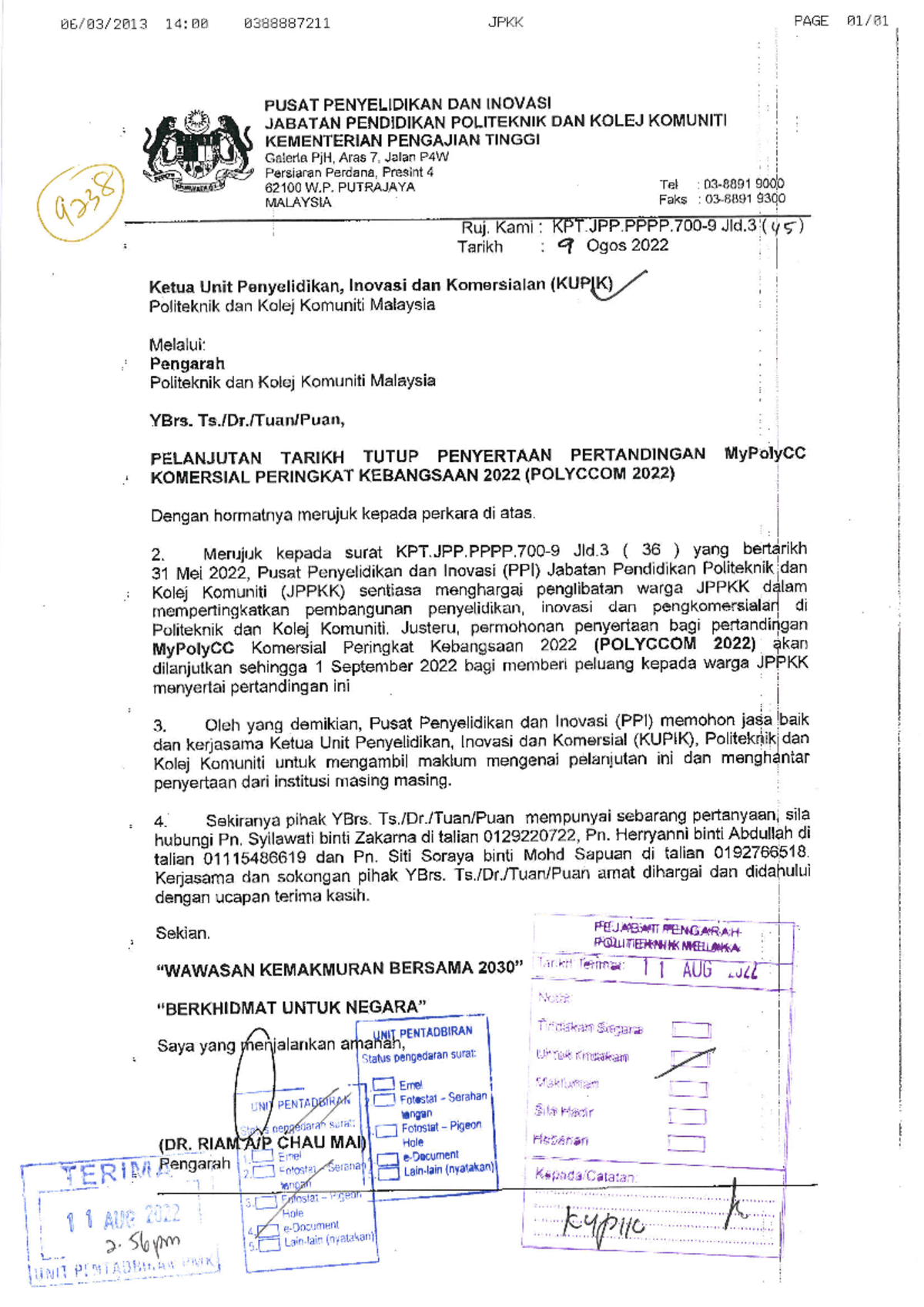 9238 Kupik Pelanjutan Tarikh Tutup Penyertaan Pertandingan Mypolycc ...