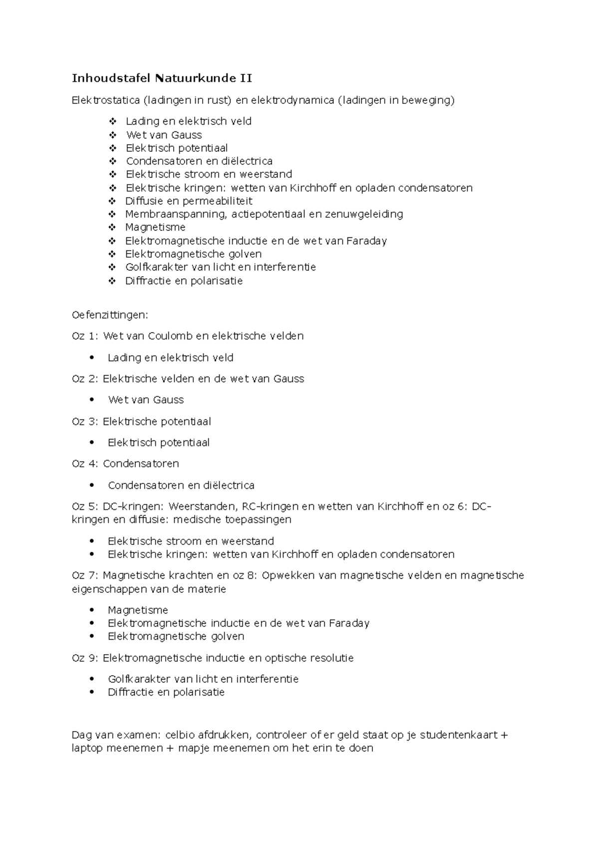 1 Inhoudstafel - Studocu