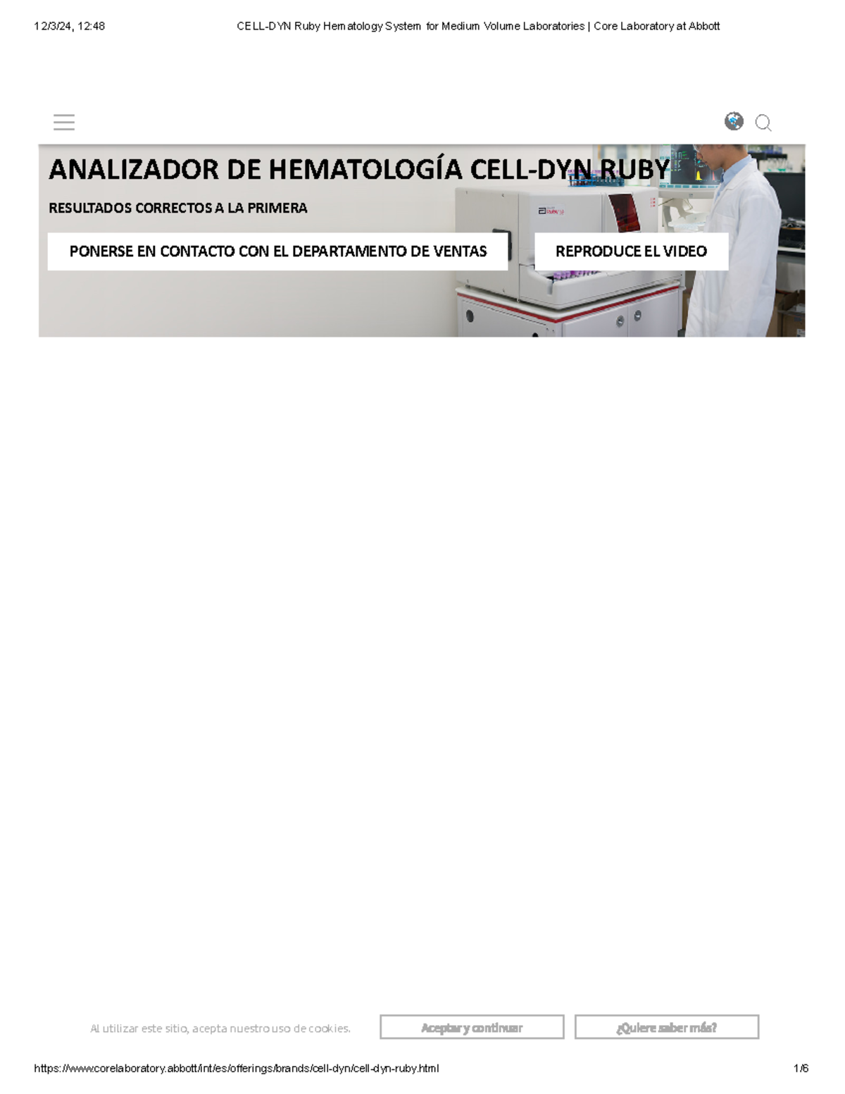 CELL-DYN Ruby Hematology System for Medium Volume Laboratories Core ...