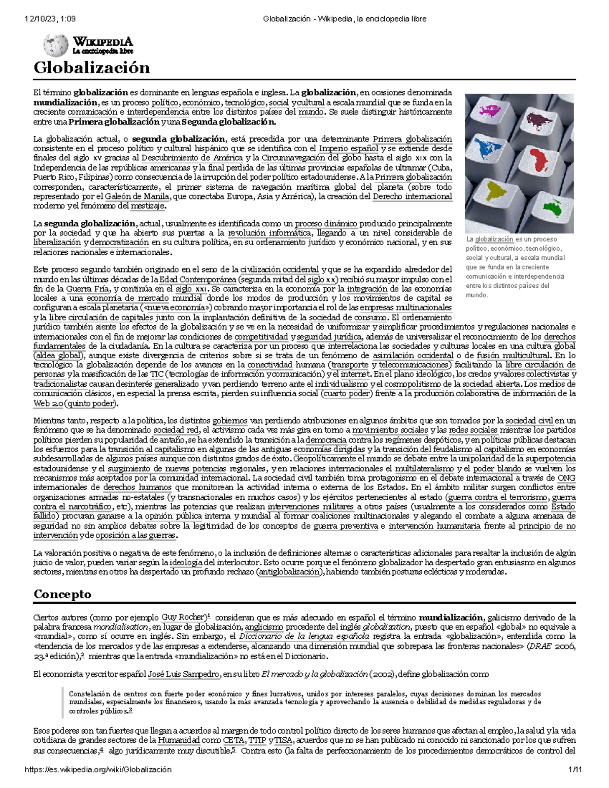 Globalización - Wikipedia, la enciclopedia libre - La globalización es ...