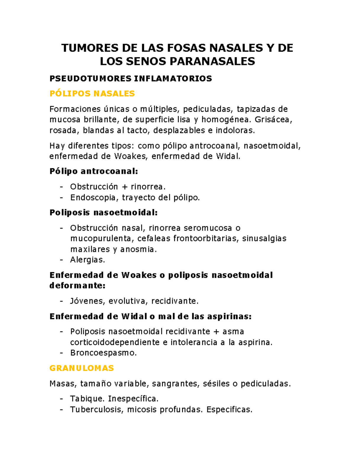Tumores DE LAS Fosas Nasales Y DE LOS Senos Paranasales - TUMORES DE LAS FOSAS NASALES Y DE LOS ...