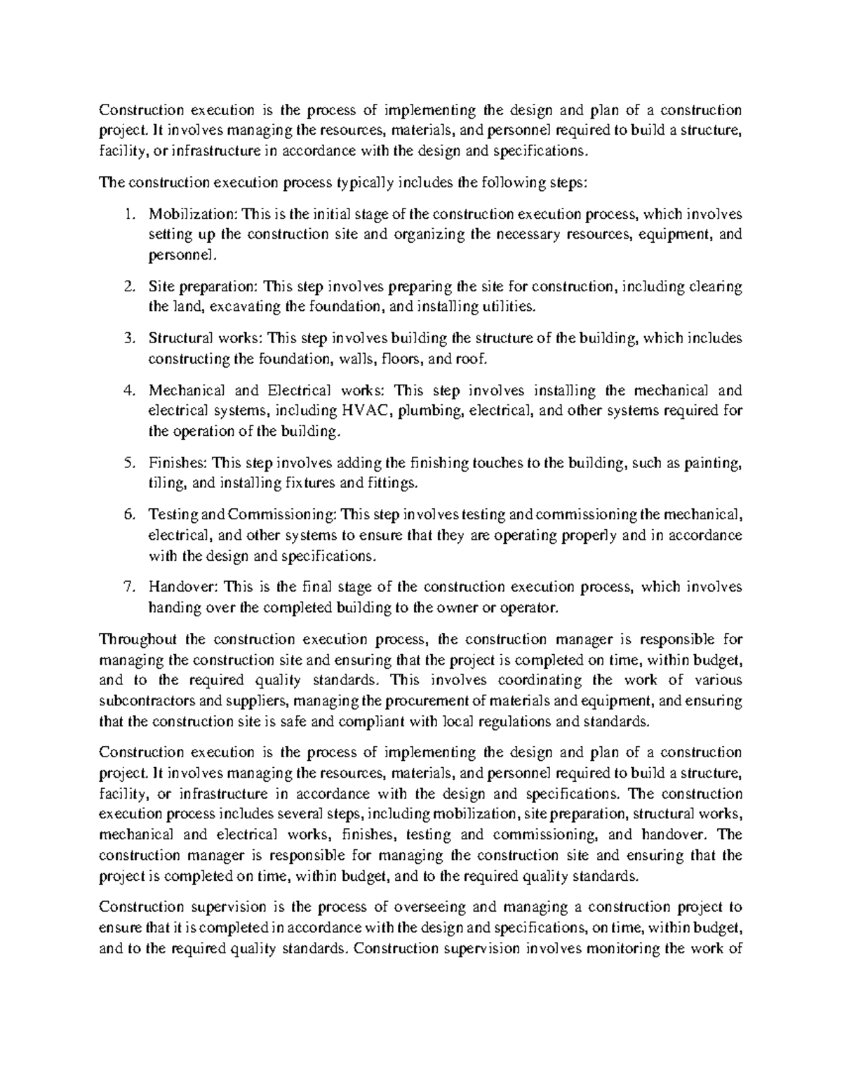 Structural Building 7 - Construction execution is the process of ...