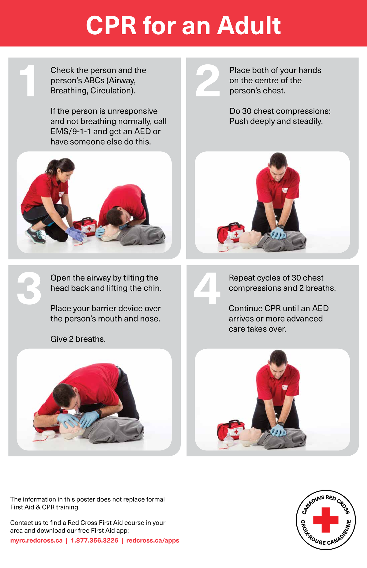 Fa poster cpr web - cpr - CPR for an Adult 1 3 4 2 Check the person and ...