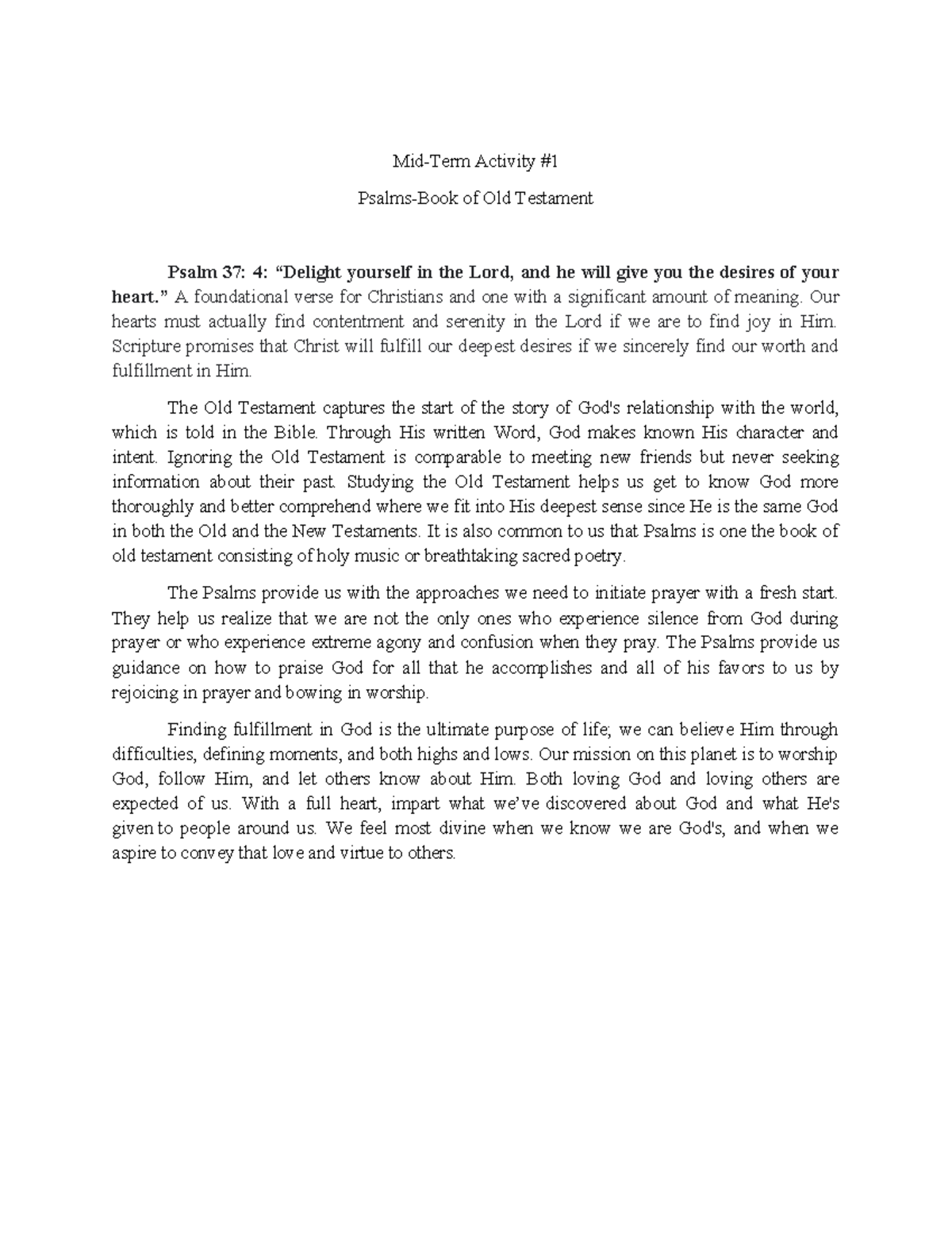 MID-TERM Activity 1 - THEO - Mid-Term Activity # Psalms-Book of Old ...