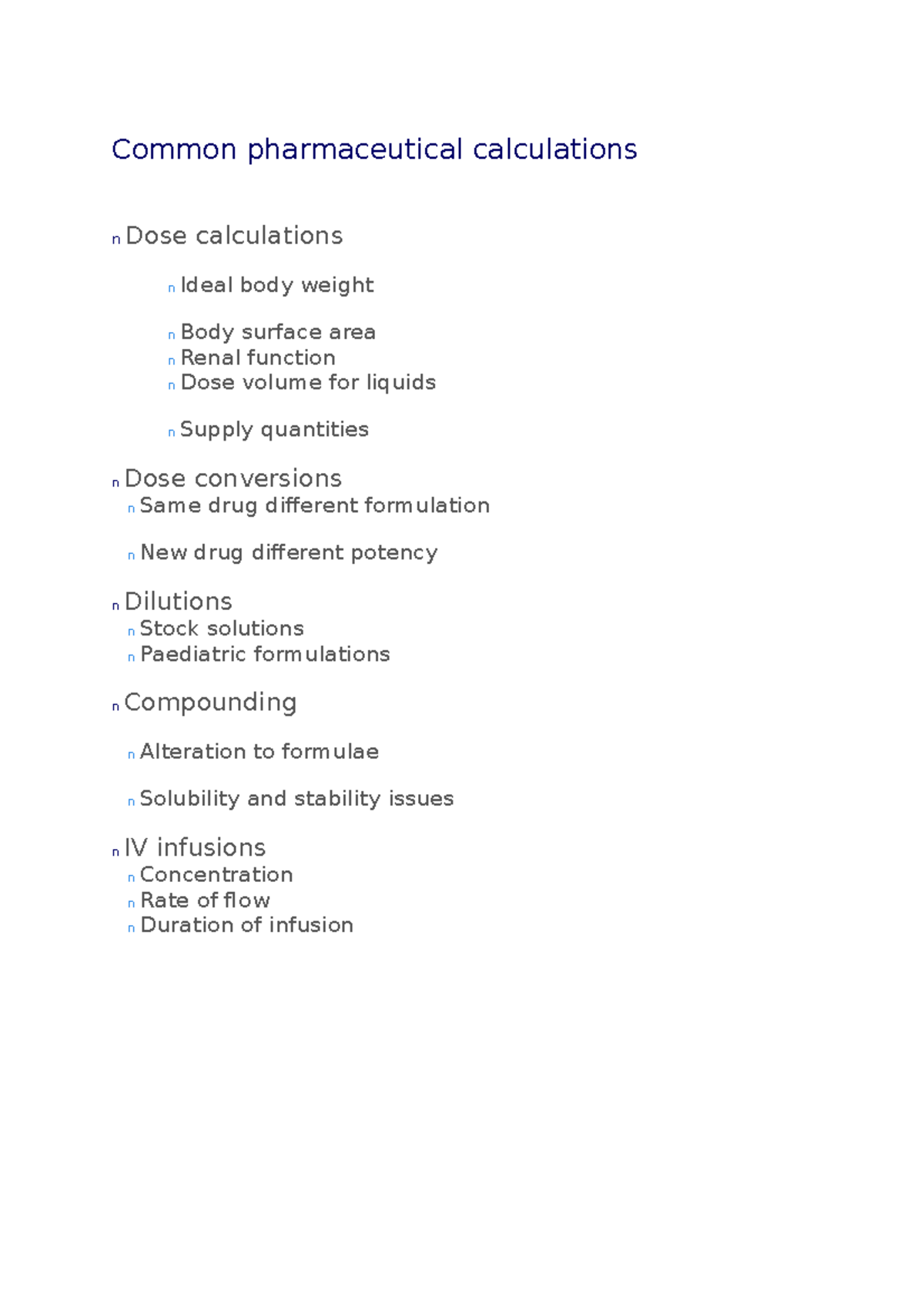 Common pharmaceutical calculations - Calculate from Cockcroft & Gault ...
