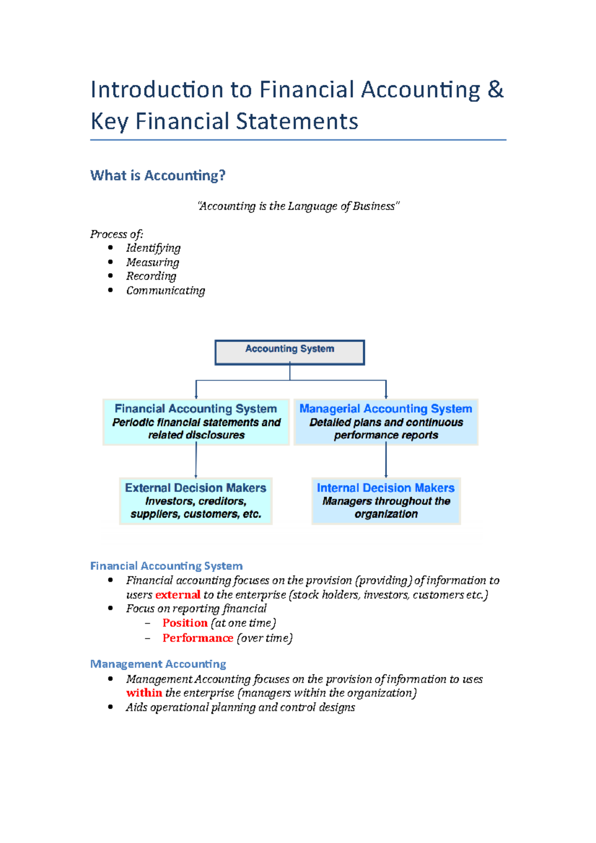 (week 1) Introduction to Financial Accounting - Introduction to ...